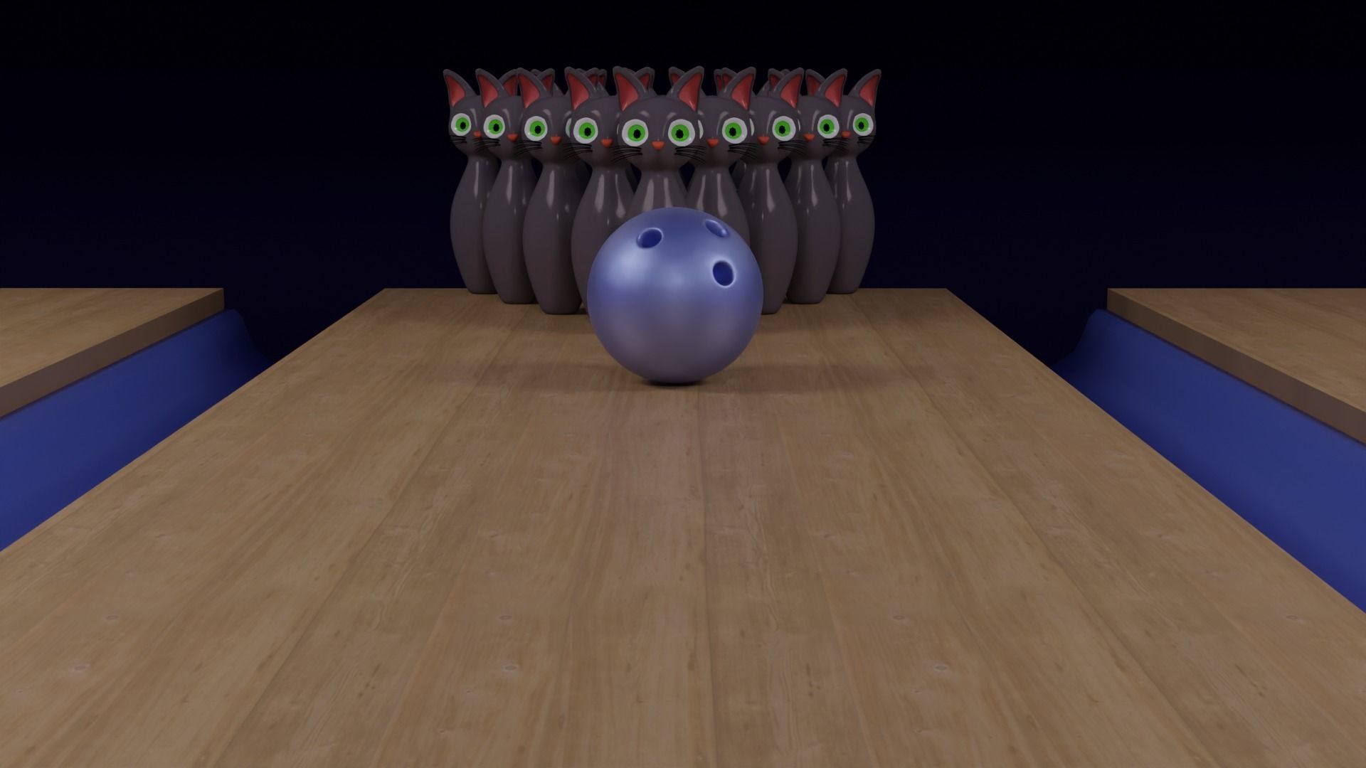 Hyper-Casual Cat bowling pins and ball free VR / AR / low-poly 3D model ...