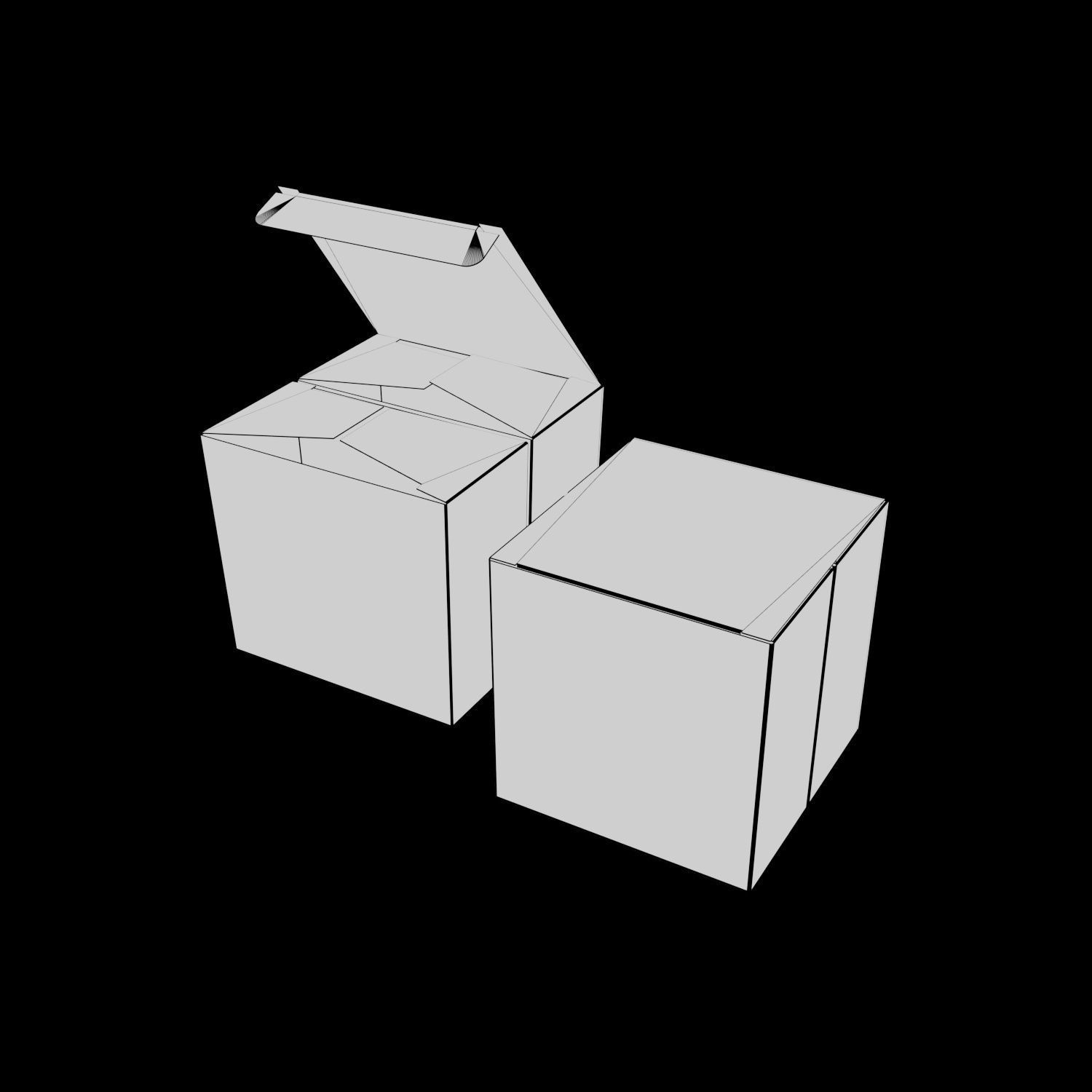 DOUBLE FOLDED BOX - Package 3D model 3D model | CGTrader