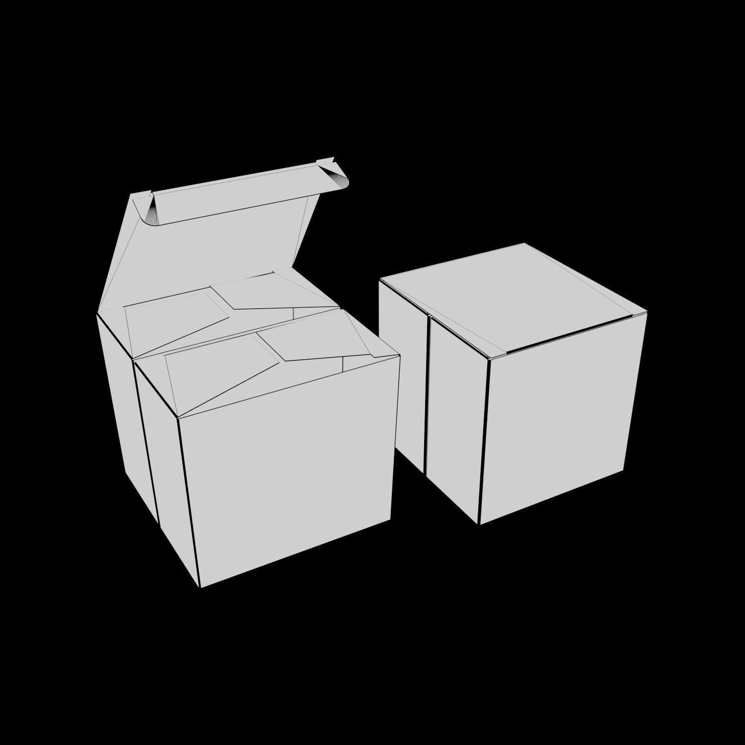 DOUBLE FOLDED BOX - Package 3D model 3D model | CGTrader