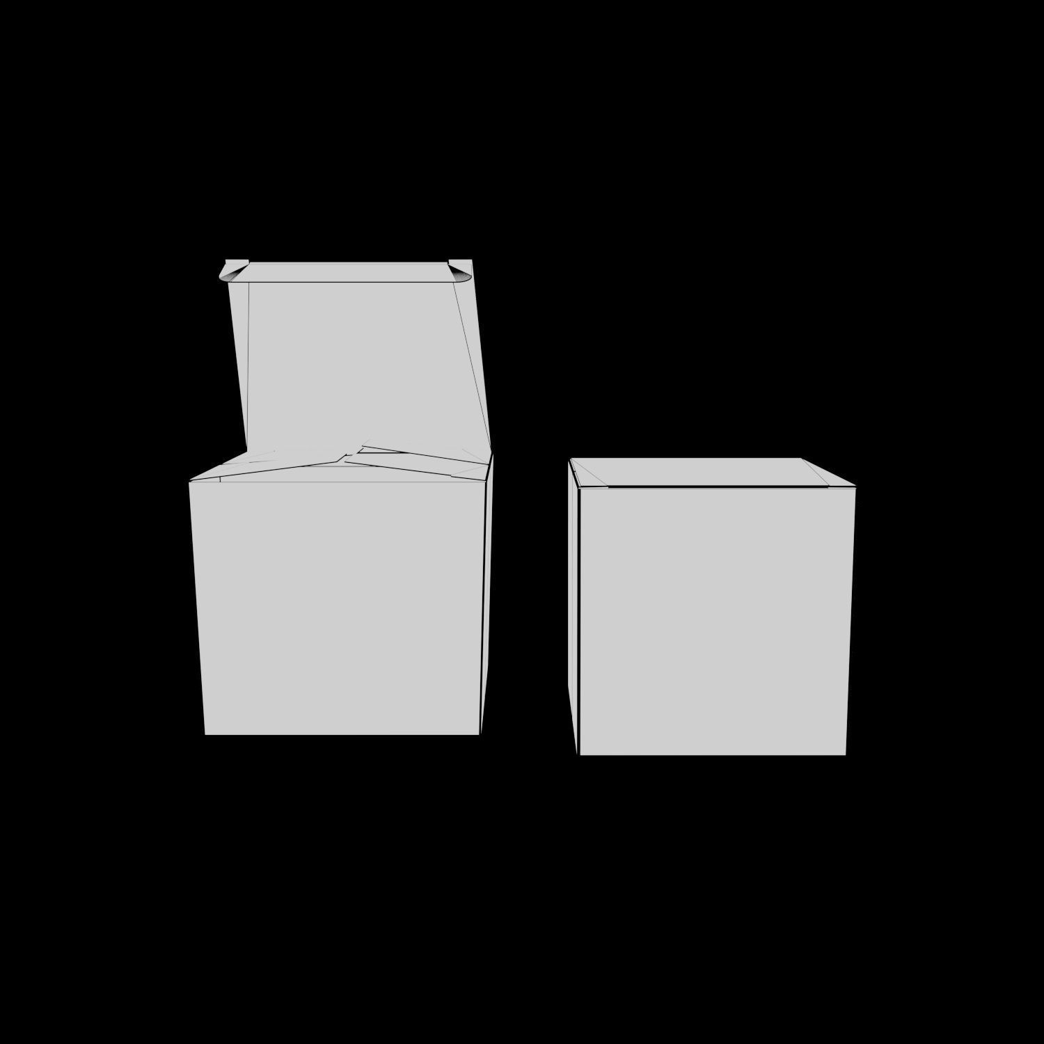 DOUBLE FOLDED BOX - Package 3D model 3D model | CGTrader