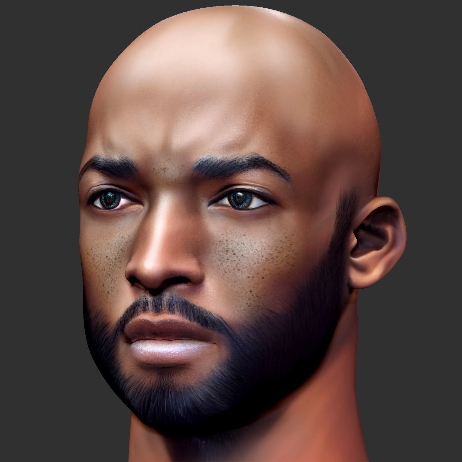 3D model Black african male head Realistic Perfect Head Low-poly 3D VR ...