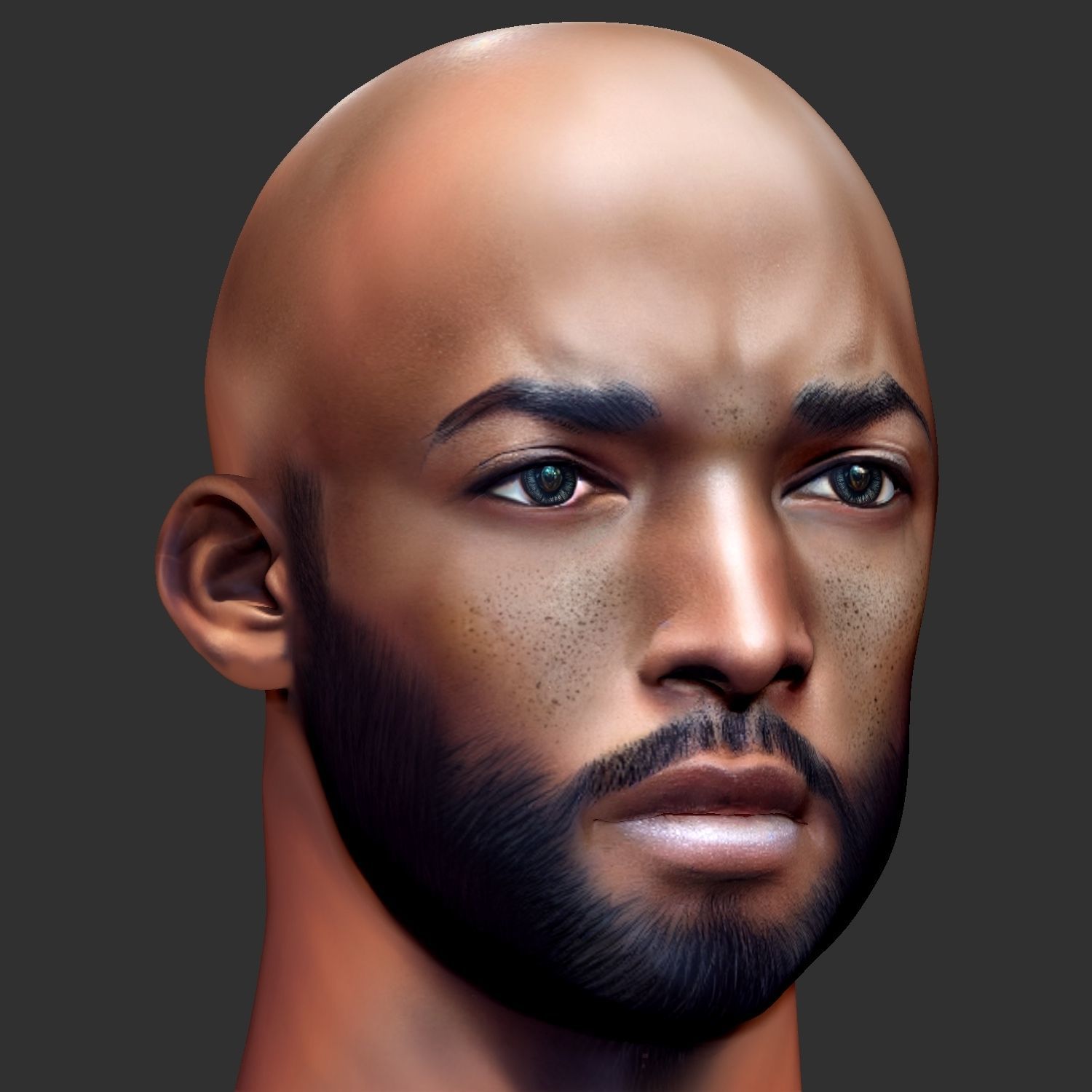 3D model Black african male head Realistic Perfect Head Low-poly 3D VR ...