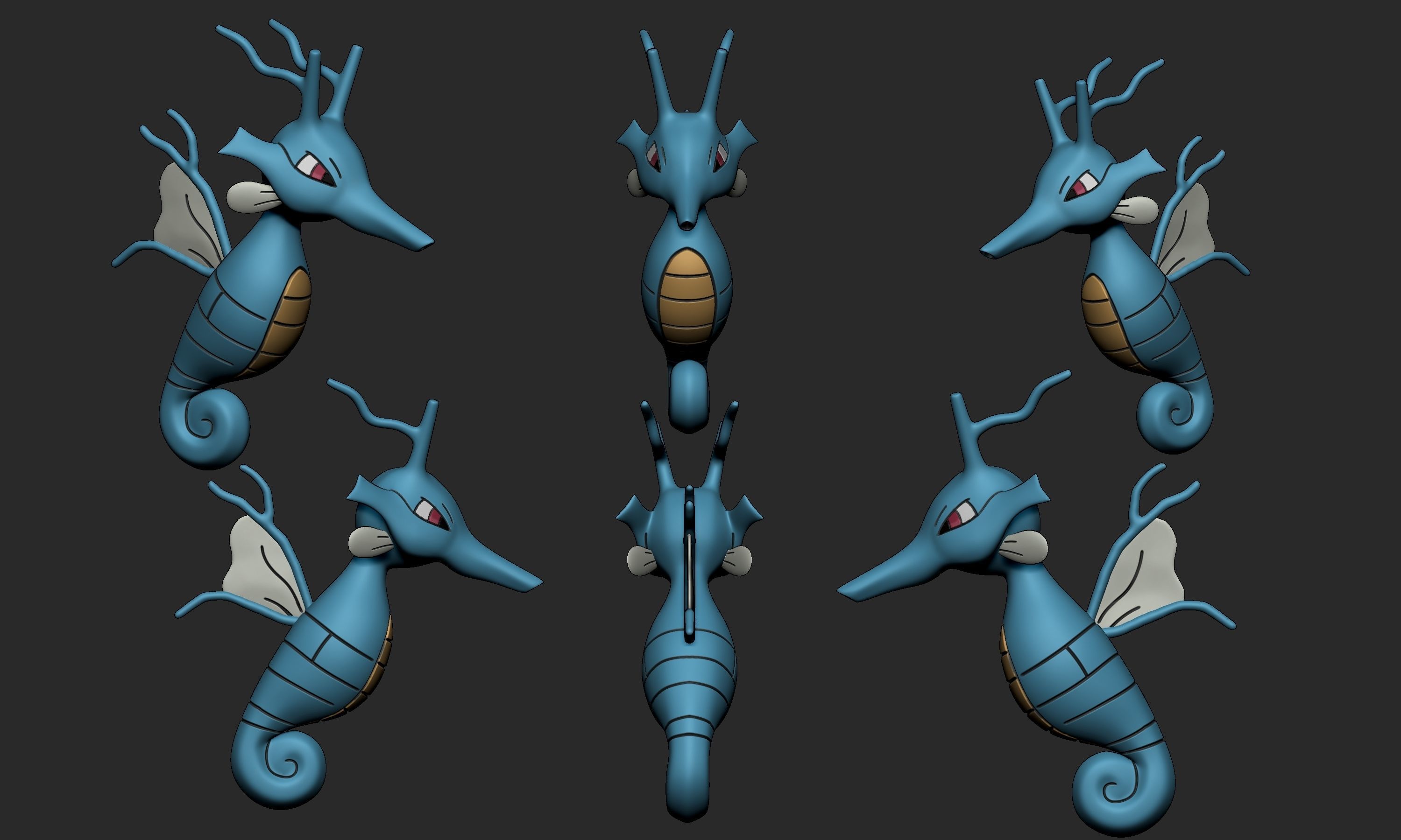 Pokemon - Kingdra with 2 poses 3D model 3D printable | CGTrader