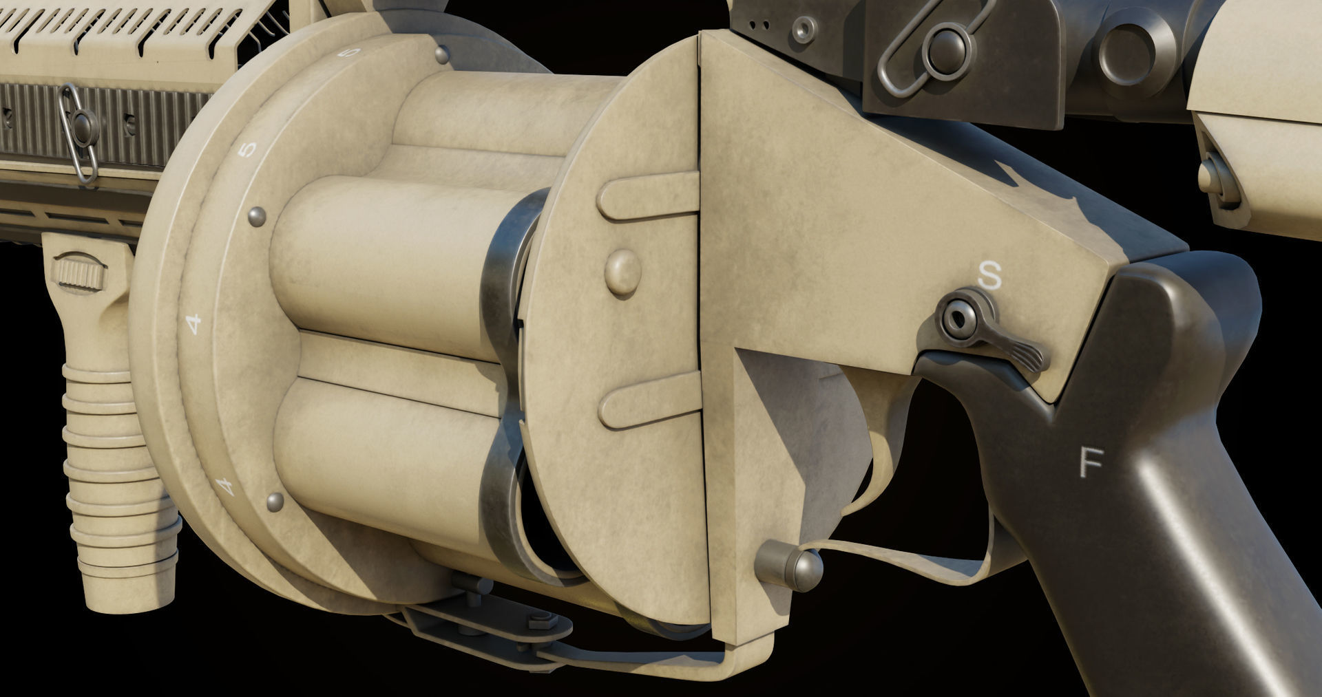 Collection of Grenade Launcher Gun All PBR Textures Included VR / AR ...