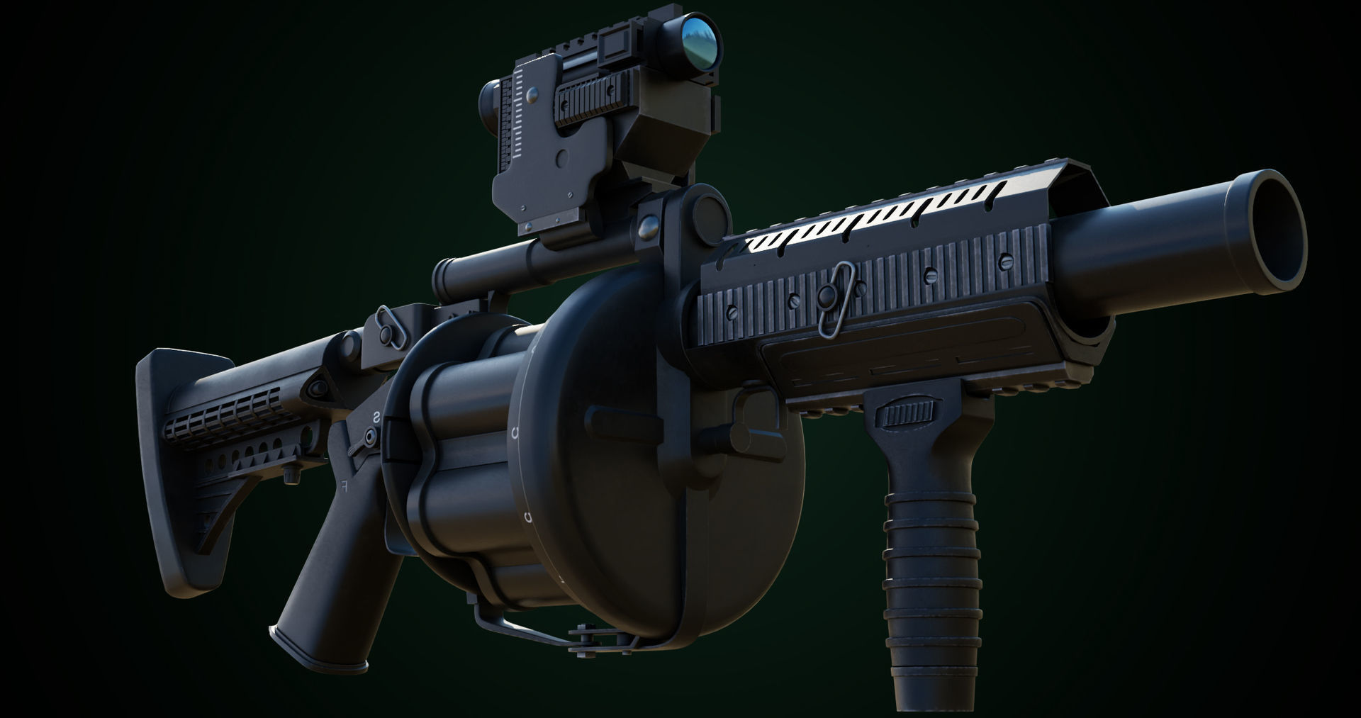 Collection of Grenade Launcher Gun All PBR Textures Included VR / AR ...