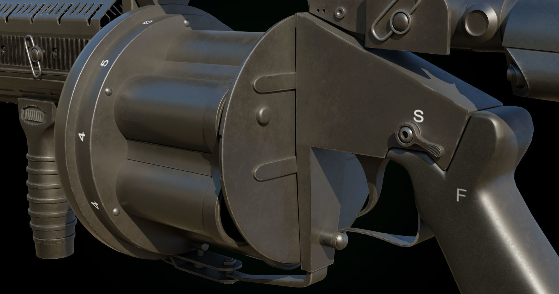 Collection of Grenade Launcher Gun All PBR Textures Included VR / AR ...