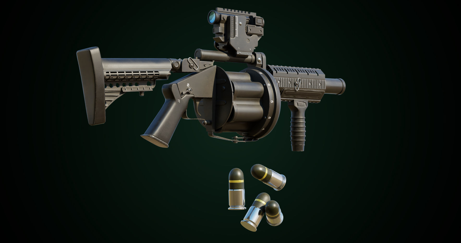 Collection of Grenade Launcher Gun All PBR Textures Included VR / AR ...