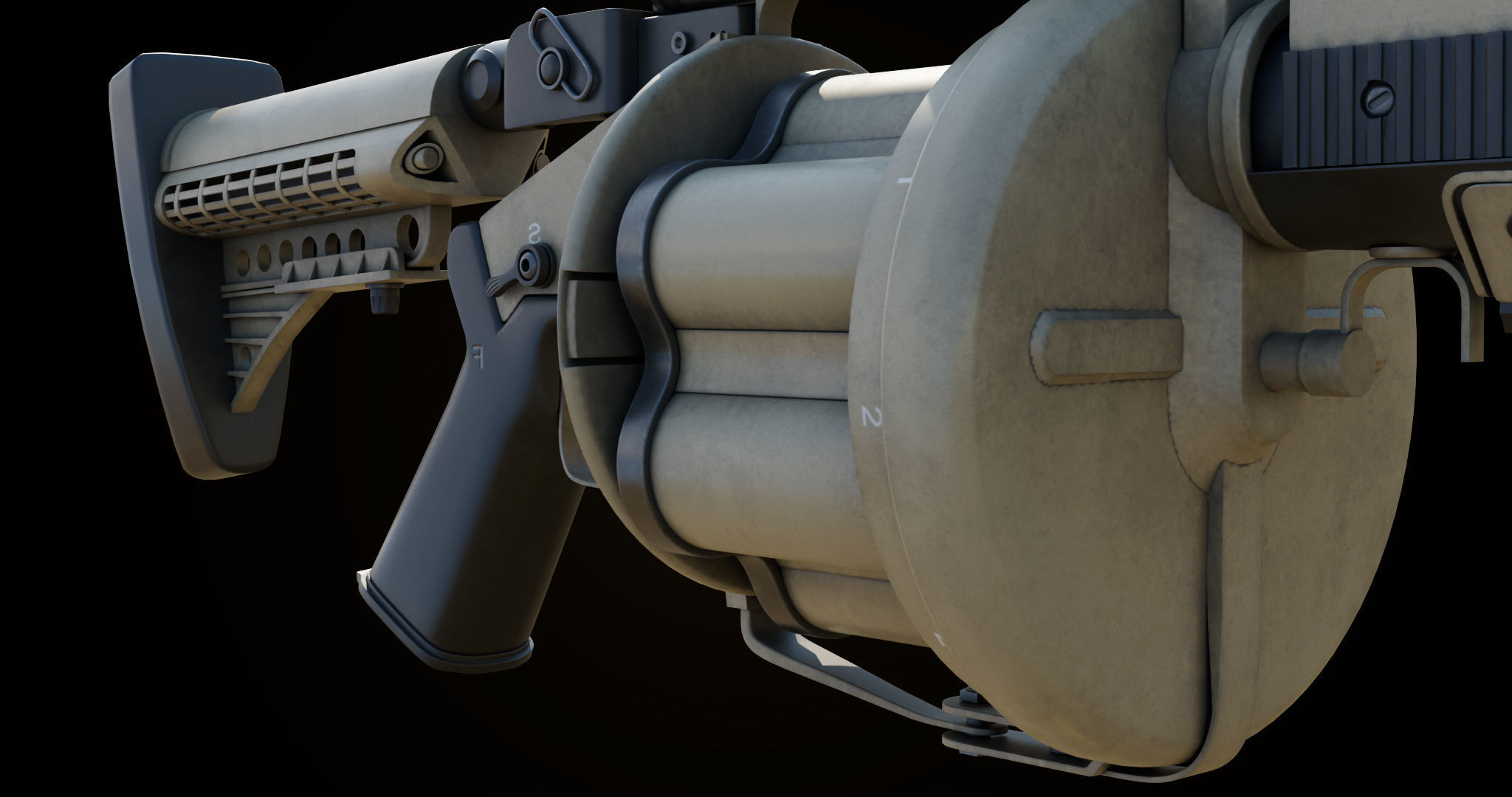 Collection of Grenade Launcher Gun All PBR Textures Included VR / AR ...