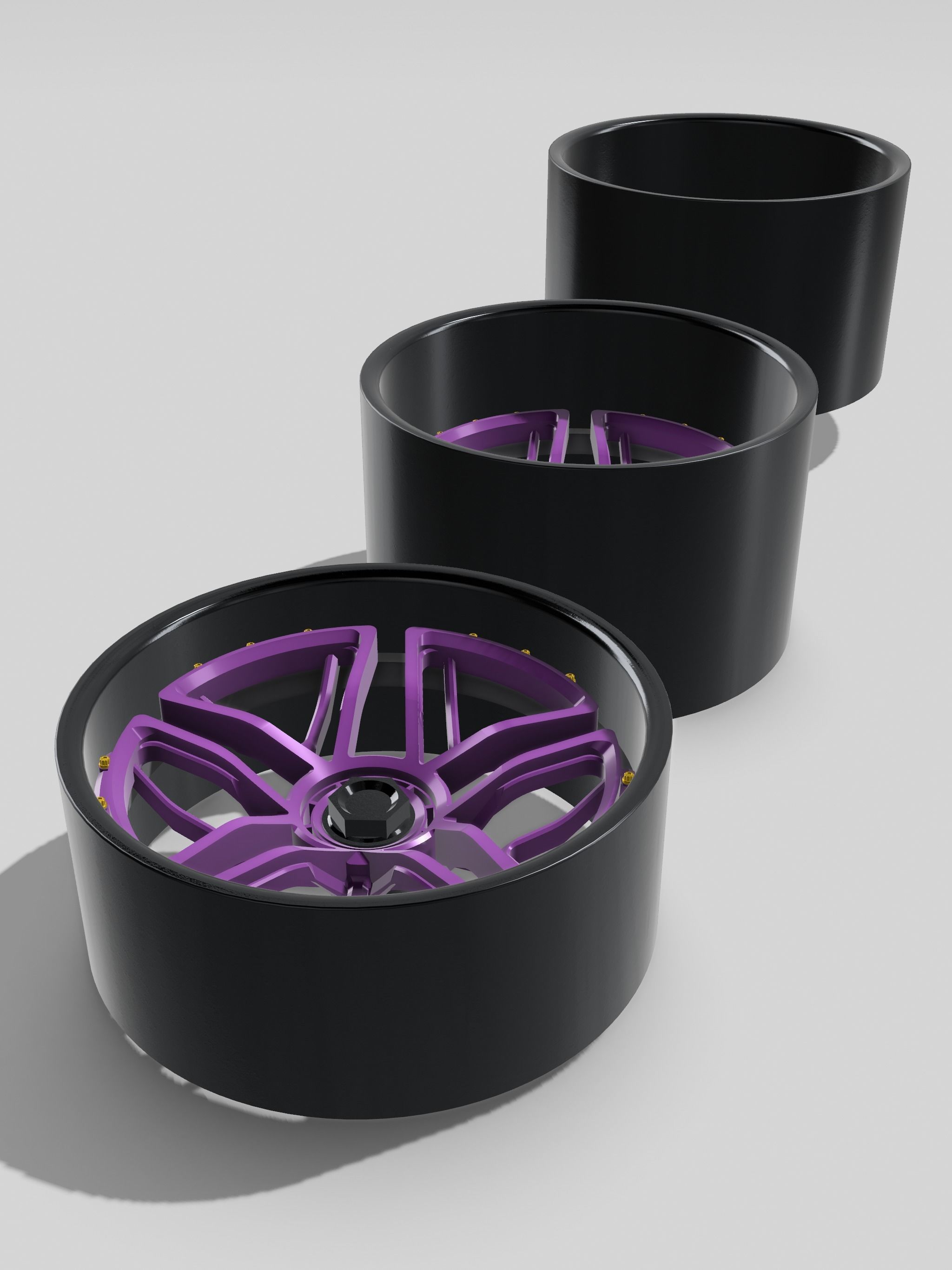 20inch INTERLINK Concave Wheels 3 offsets w Tires 3D model 3D printable ...