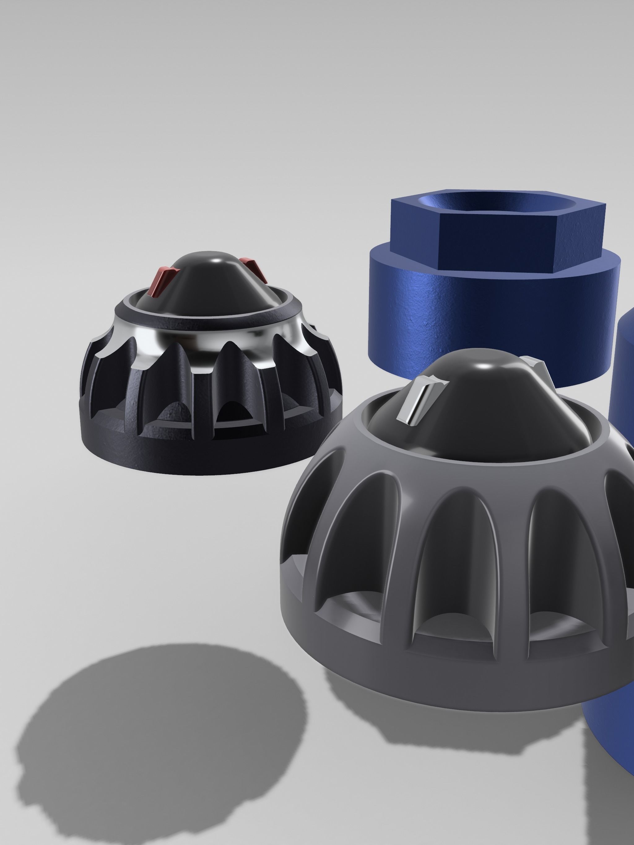 Wheel Centre Lock Nut x4 styles 3D model 3D printable | CGTrader