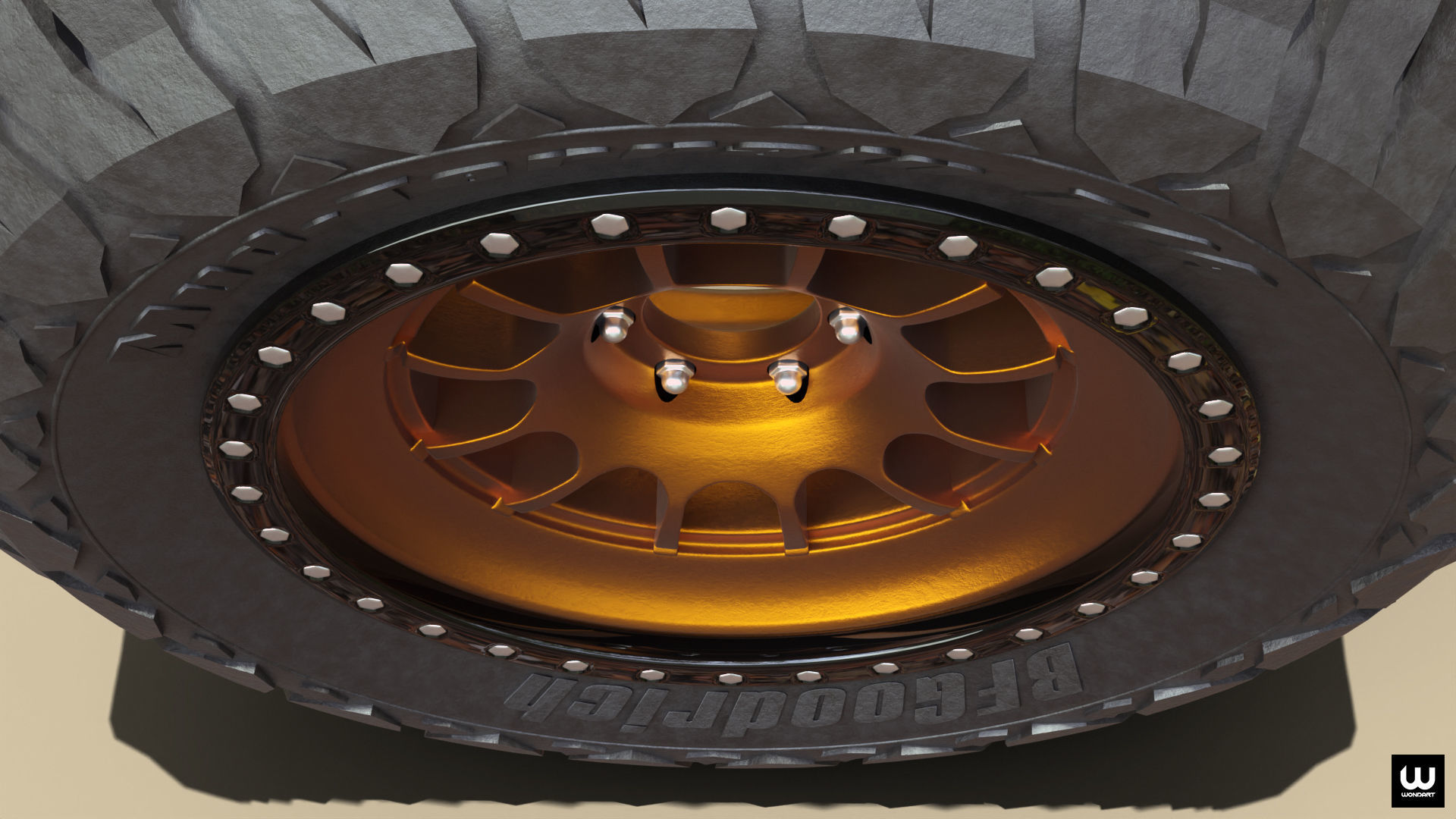 Off-Road SUV Wheel with BFGoodrich Mud-Terrain Tire 3D model | CGTrader