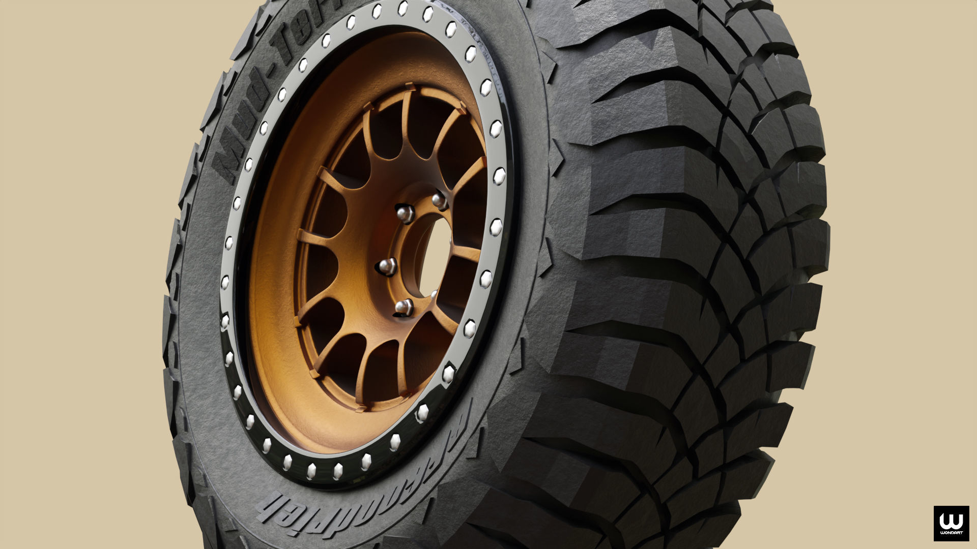 Off-Road SUV Wheel with BFGoodrich Mud-Terrain Tire 3D model | CGTrader