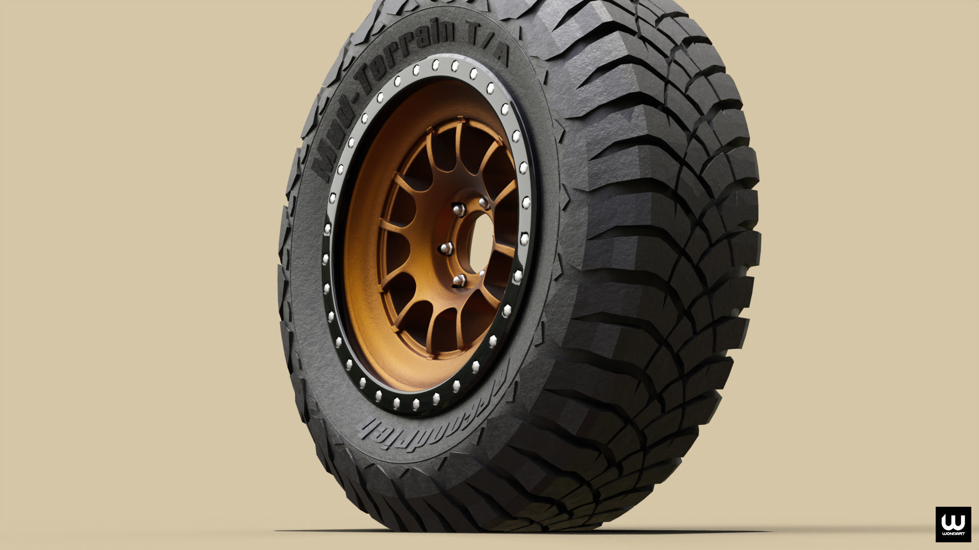 Off-Road SUV Wheel with BFGoodrich Mud-Terrain Tire 3D model | CGTrader