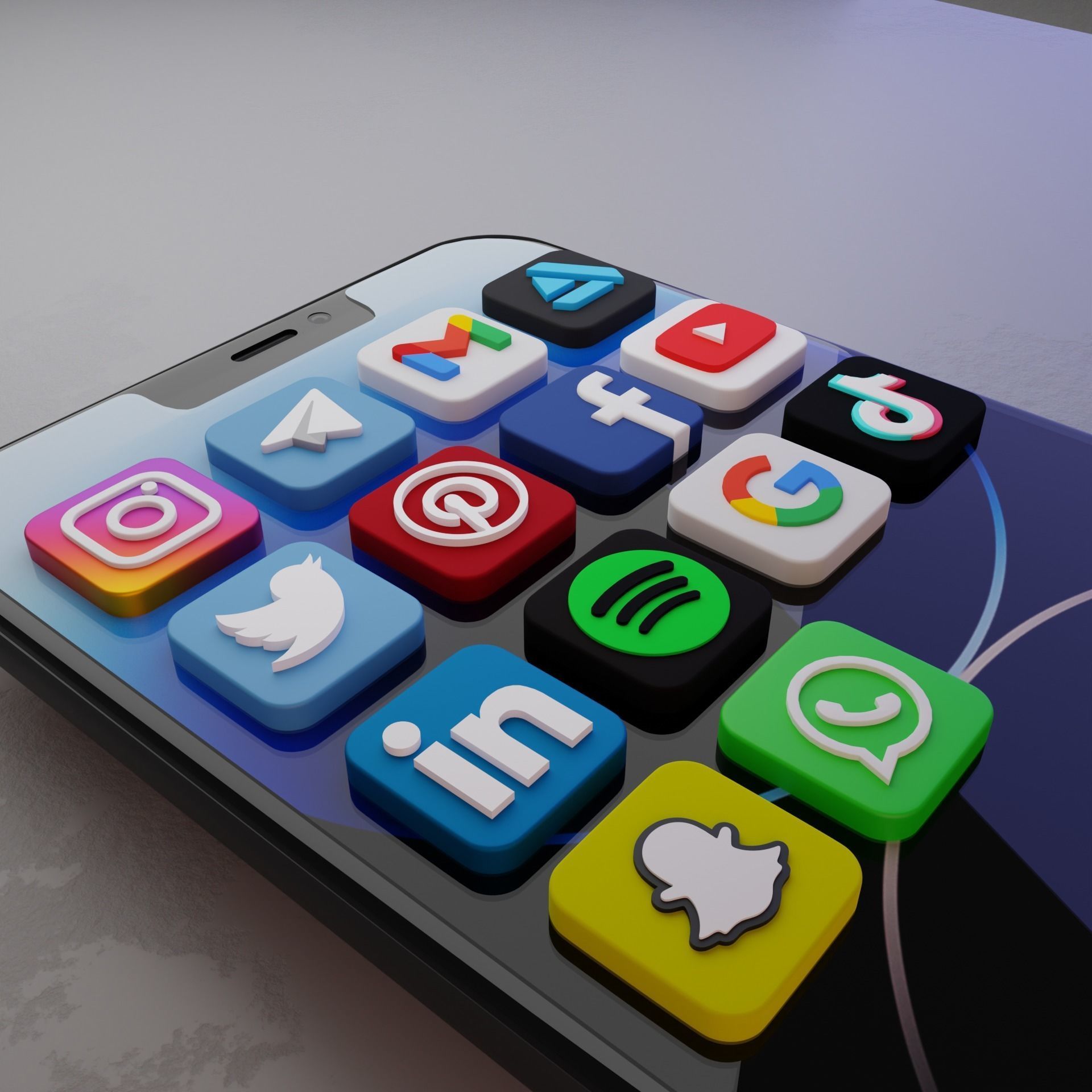 Apps Icons 3D model | CGTrader