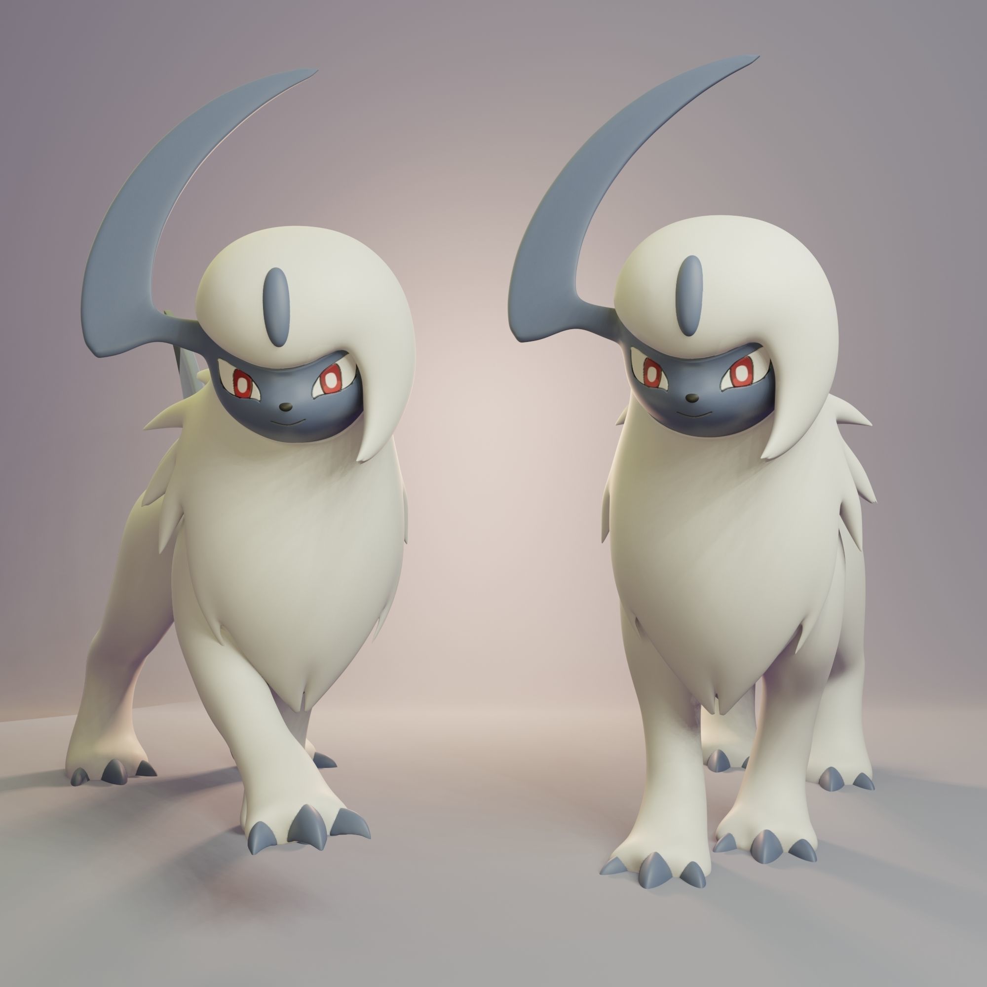 Pokemon - Absol with 2 poses 3D model 3D printable | CGTrader