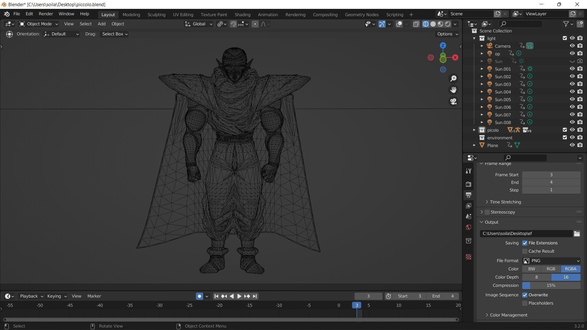 Piccolo dbz rigged blender 3d model 3D model rigged | CGTrader