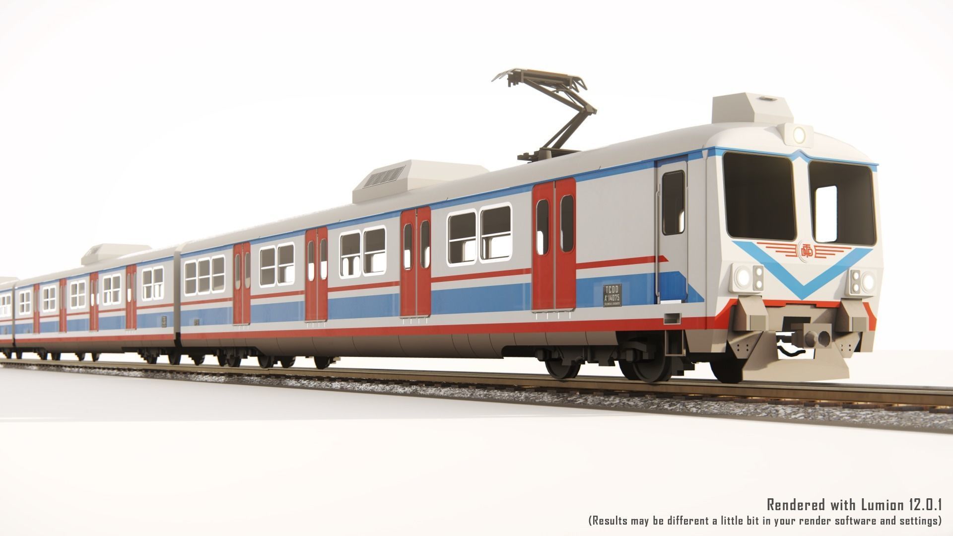3D model TCDD - E14000 Electrificied Commuter Train VR / AR / low-poly ...