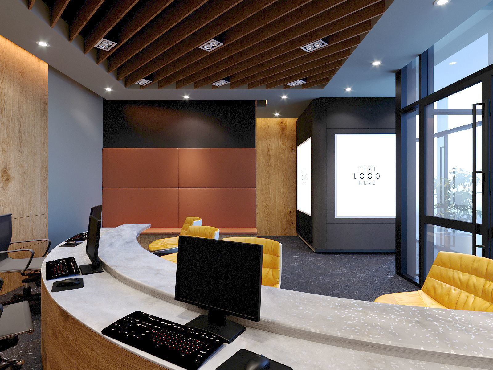 CURVED RECEPTION AREA 3D model | CGTrader