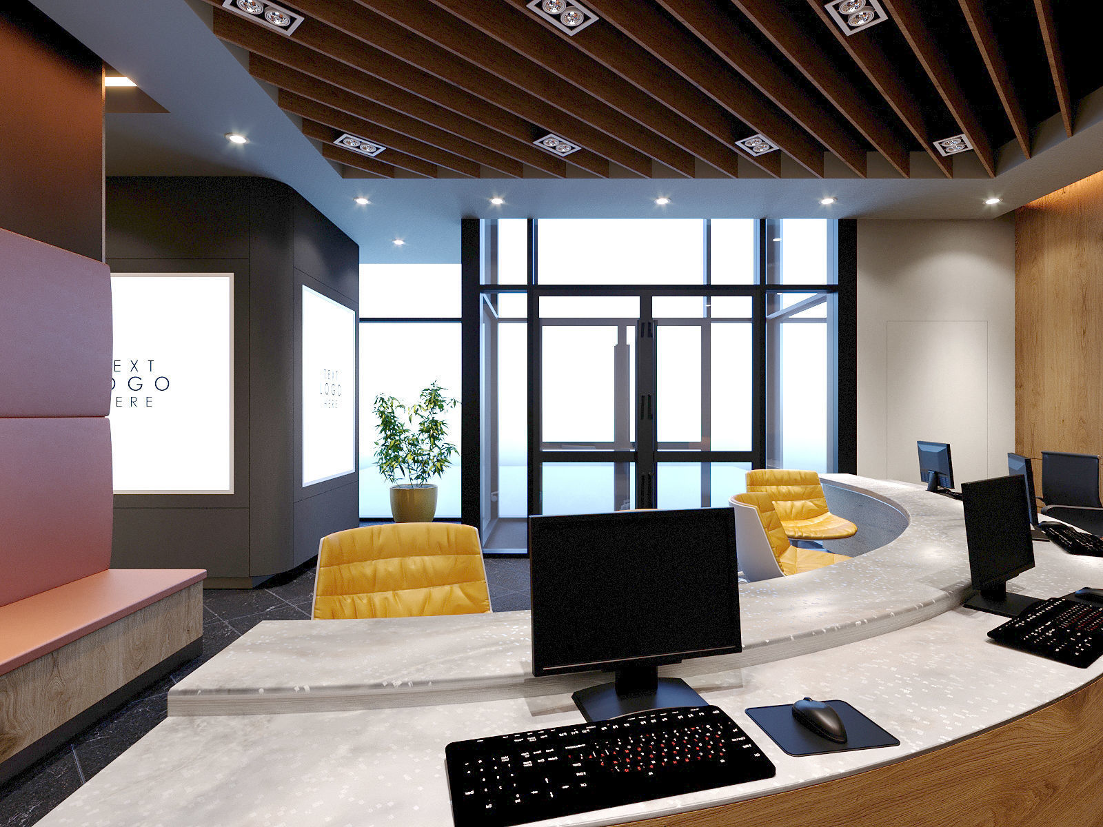 CURVED RECEPTION AREA 3D model | CGTrader