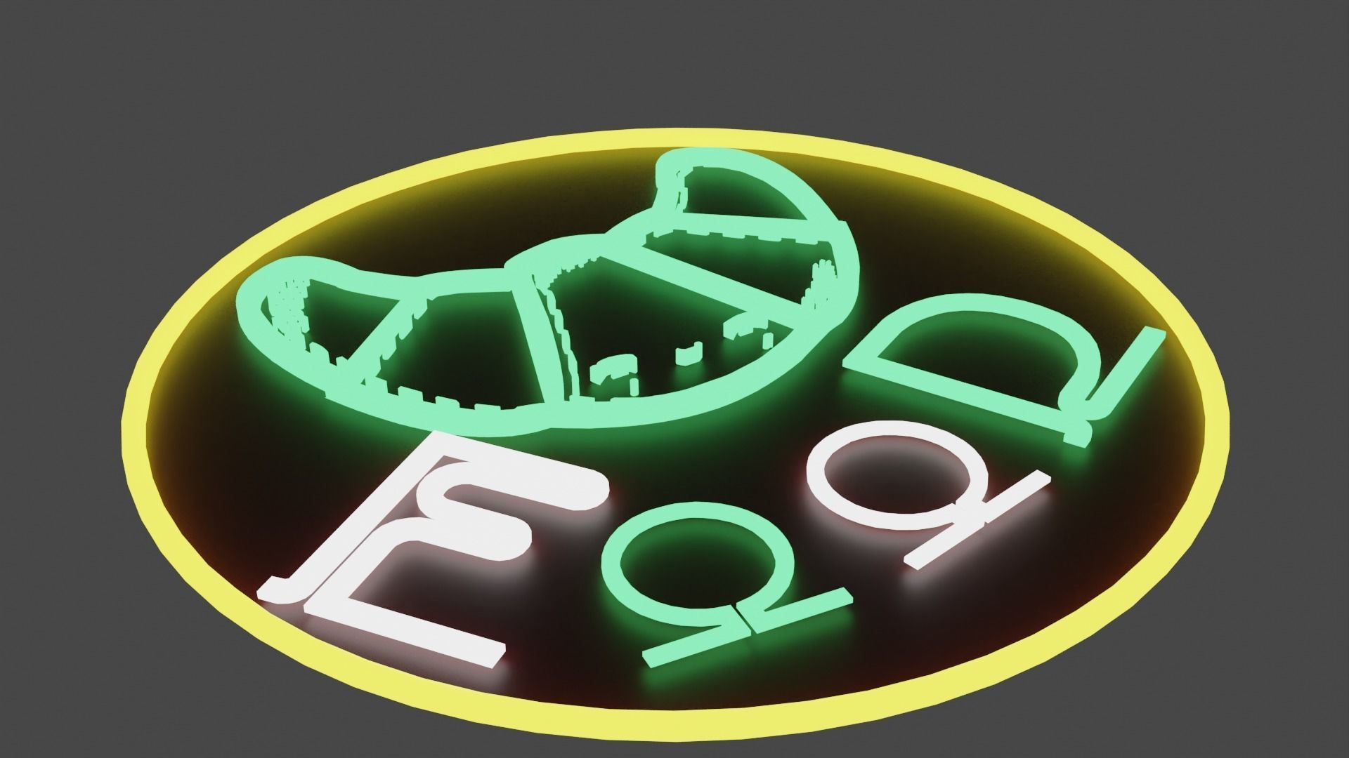 Cyberpunk food sign free VR / AR / low-poly 3D model | CGTrader