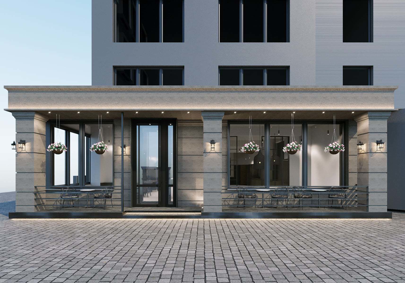 Classical Italian Commercial Facade Design 3D Model Scene 3D model ...