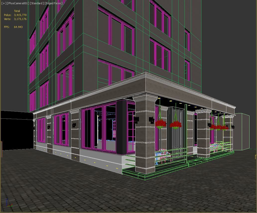 Classical Italian Commercial Facade Design 3D Model Scene 3D model ...