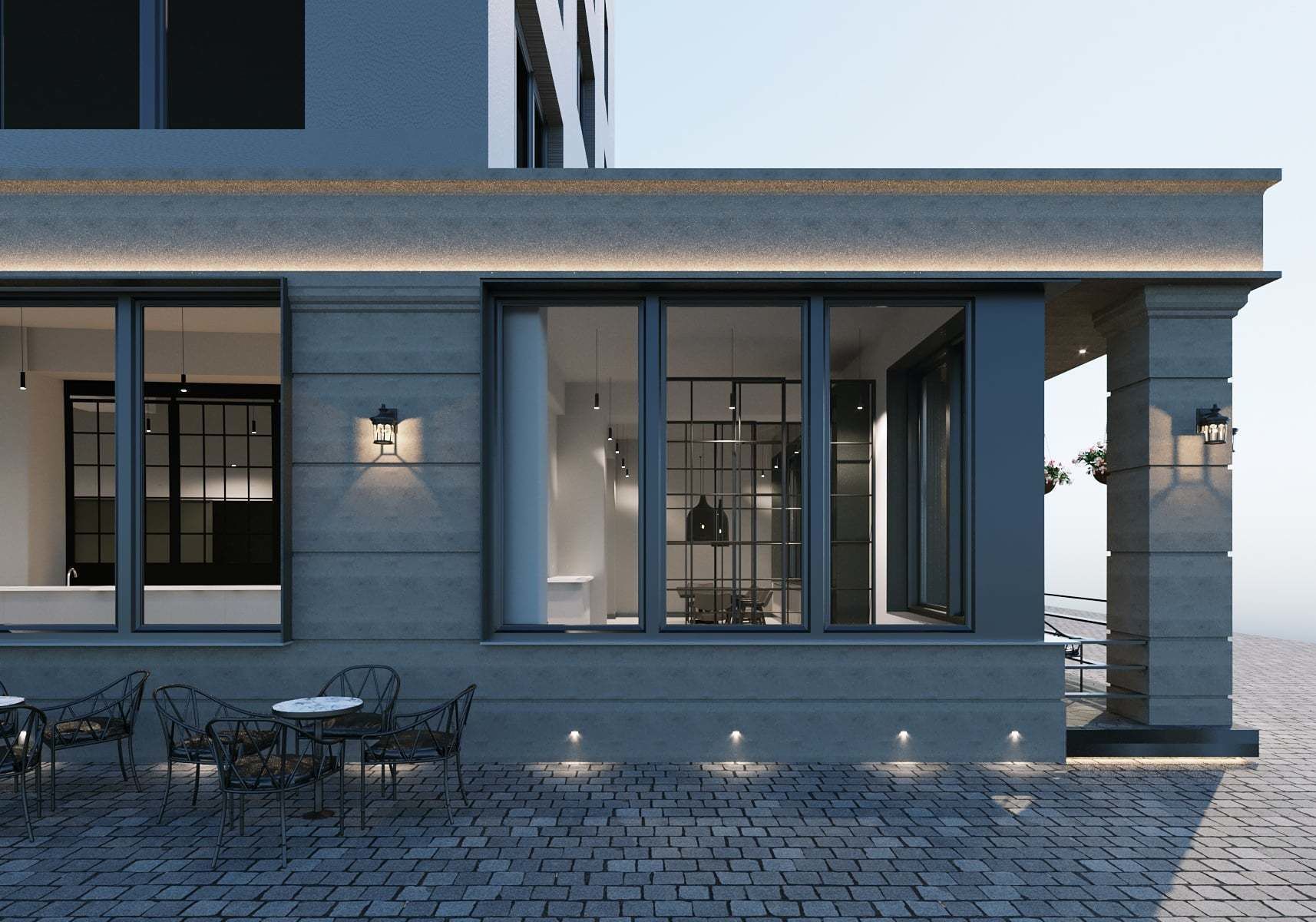 Classical Italian Commercial Facade Design 3D Model Scene 3D model ...