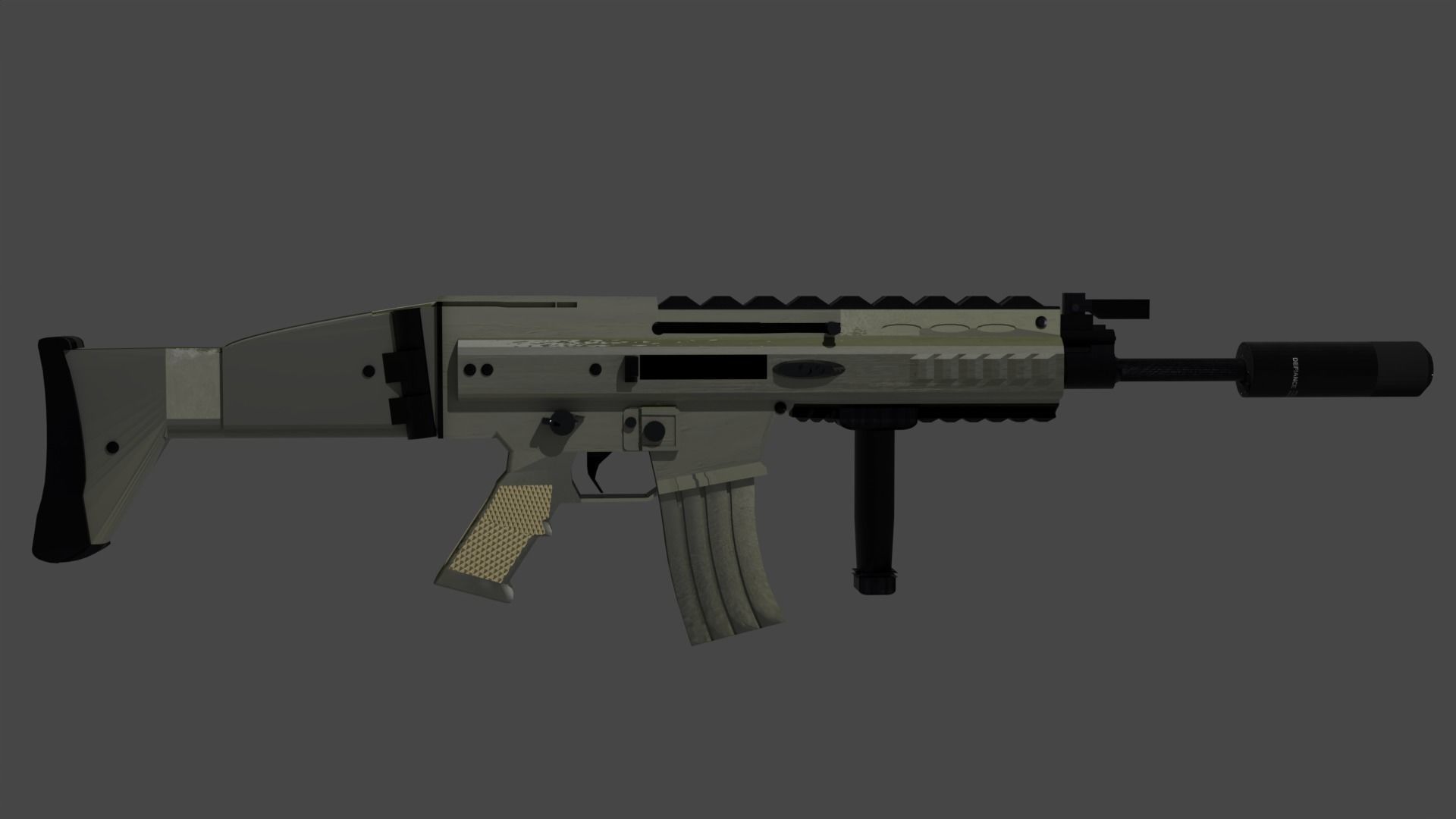 Low poly SCAR assault rifle free 3D model | CGTrader