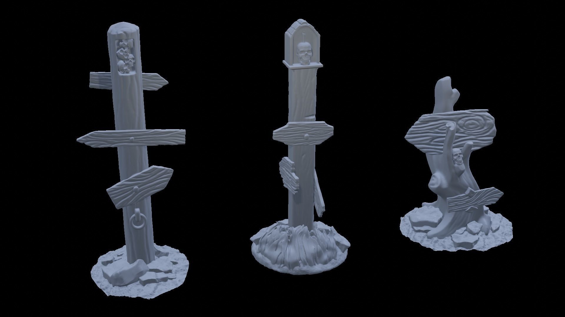 Dark Forest Crude Signs 3D model 3D printable | CGTrader