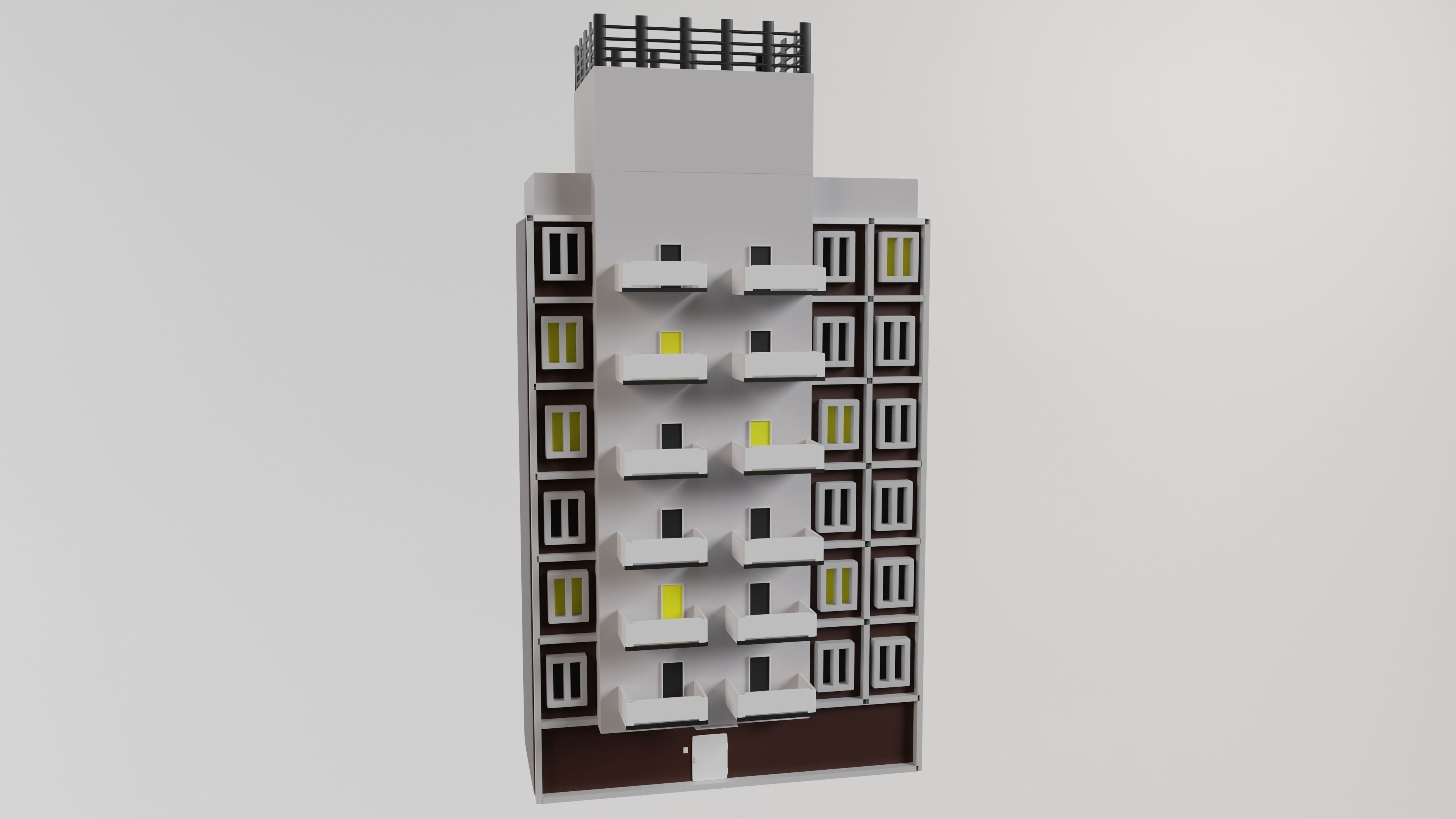Monolithic multi-storey building 3D model | CGTrader