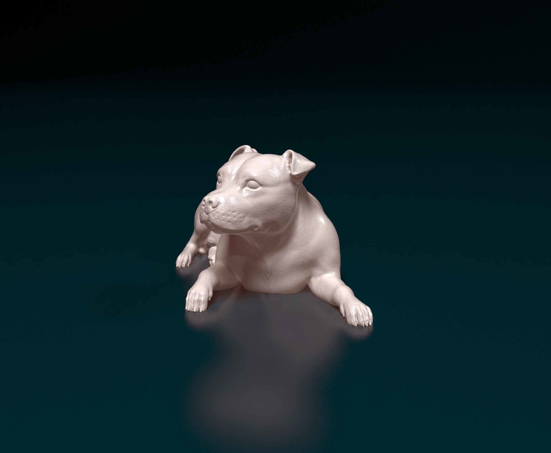 Staffie dog 3D model 3D printable | CGTrader
