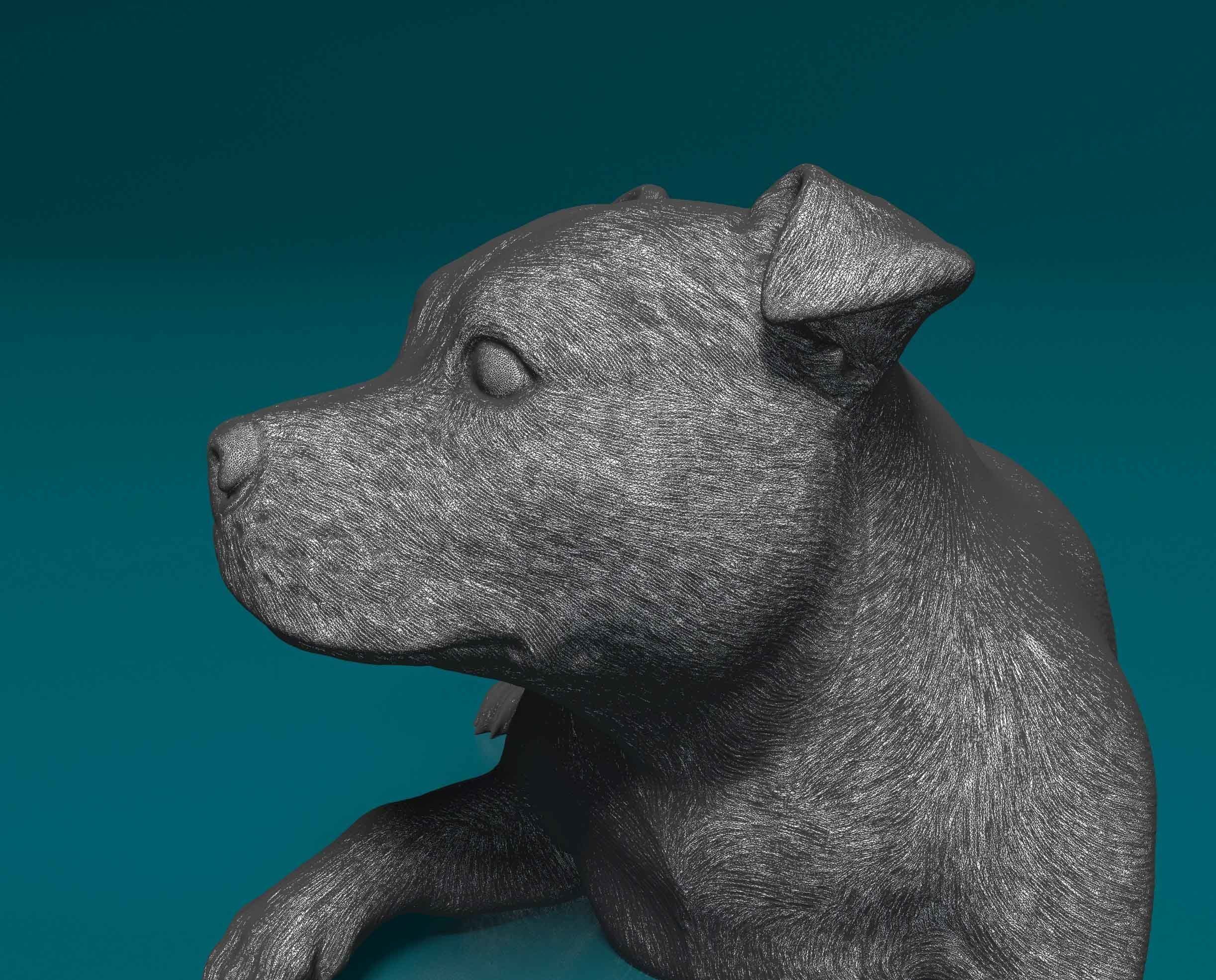 Staffie dog 3D model 3D printable | CGTrader