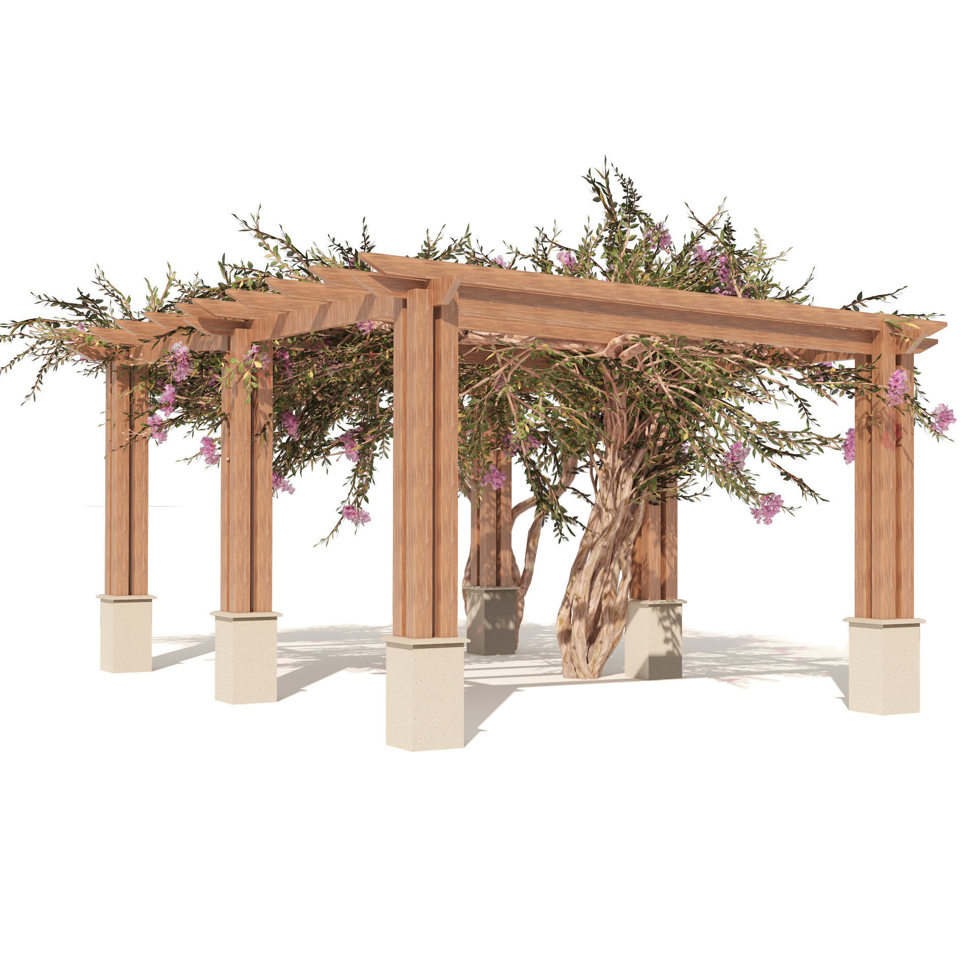 crape myrtle pergola 3D model | CGTrader
