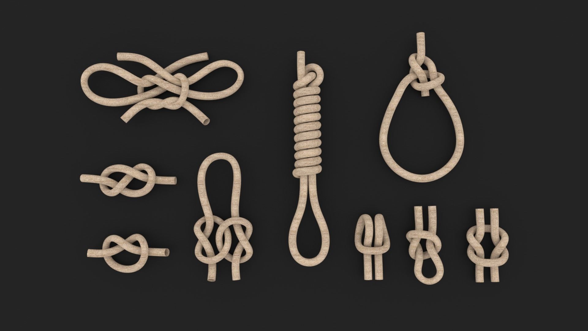 3D model knot model rope with knots VR / AR / low-poly | CGTrader