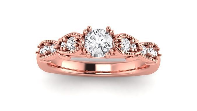 Solitaire Wedding Engagement Women Ring Fancy Ring 3D model 3D printable | CGTrader