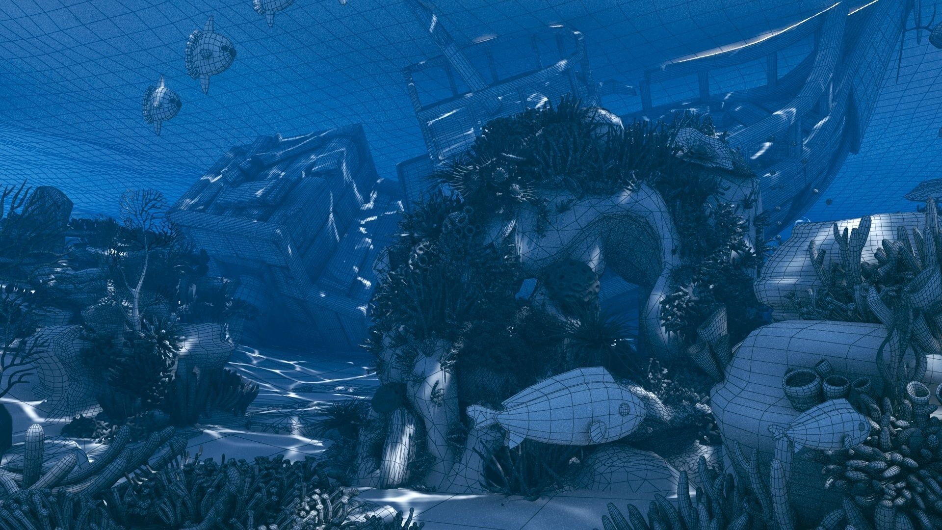 Cartoon Underwater Scene 3D model | CGTrader