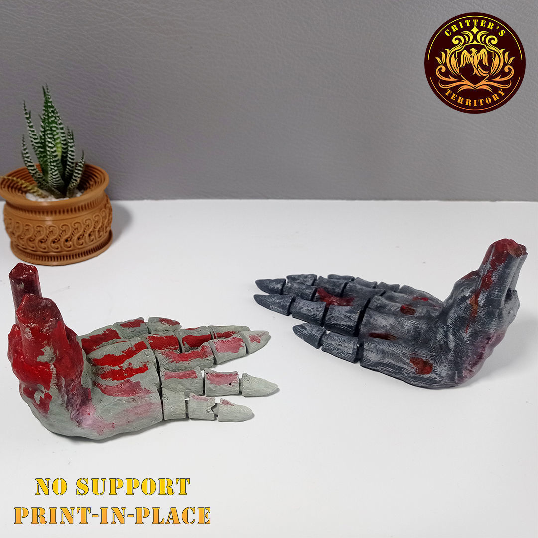 FLEXI ZOMBIE HAND PRINT-IN-PLACE NO-SUPPORT HALLOWEEN-SPECIAL 3D model ...