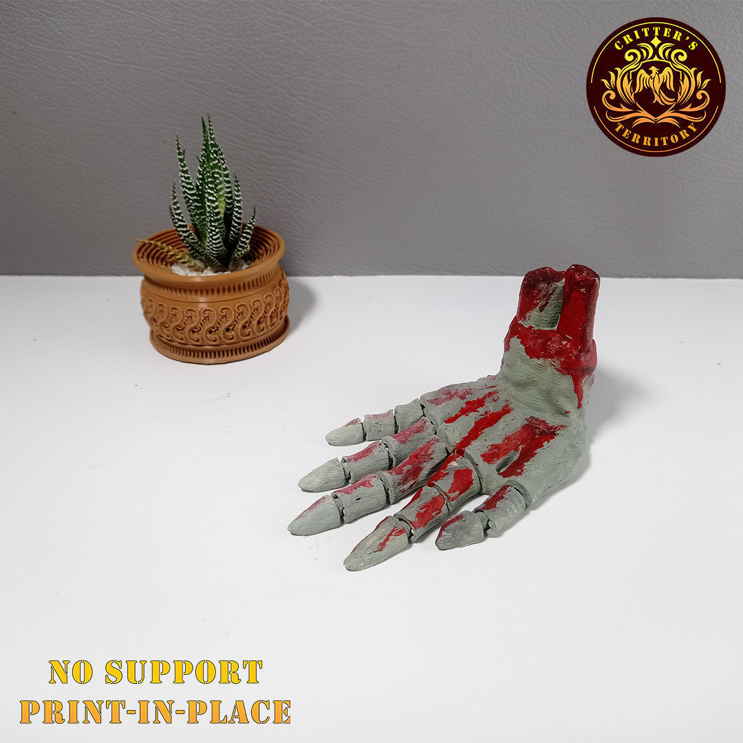 FLEXI ZOMBIE HAND PRINT-IN-PLACE NO-SUPPORT HALLOWEEN-SPECIAL 3D model ...
