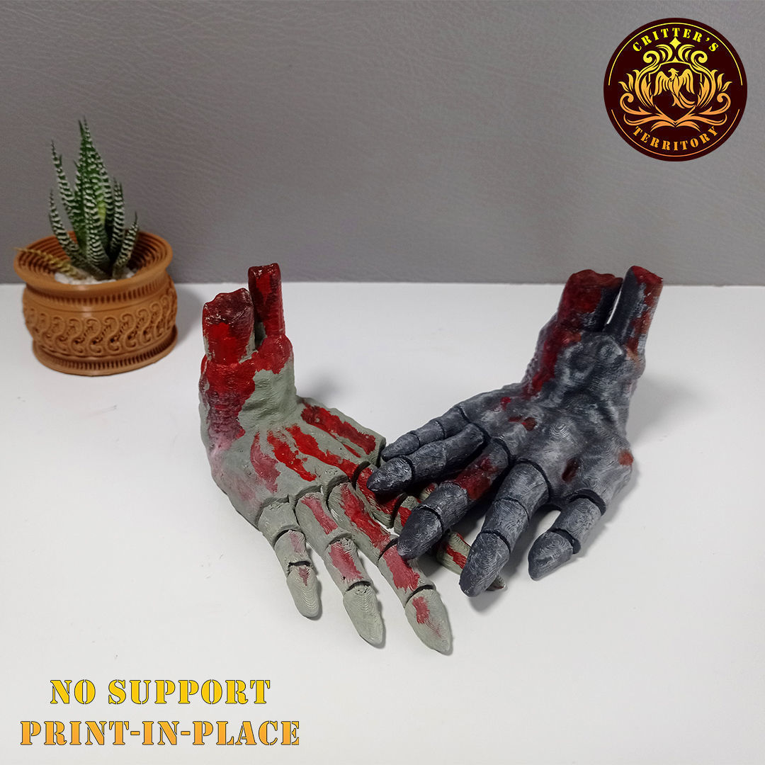 FLEXI ZOMBIE HAND PRINT-IN-PLACE NO-SUPPORT HALLOWEEN-SPECIAL 3D model ...