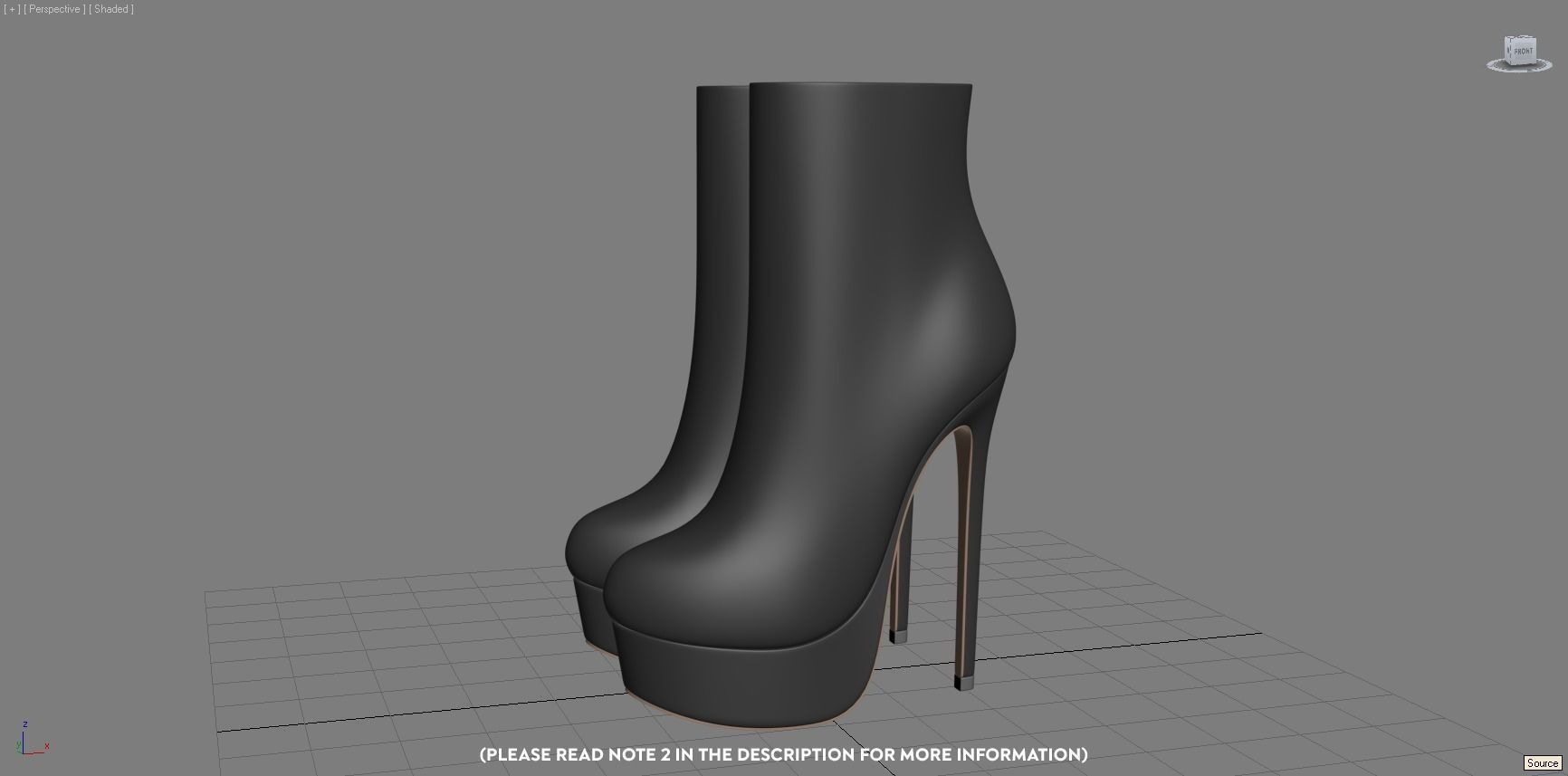 Super High Platform Stiletto Heels Boots 3D model | CGTrader