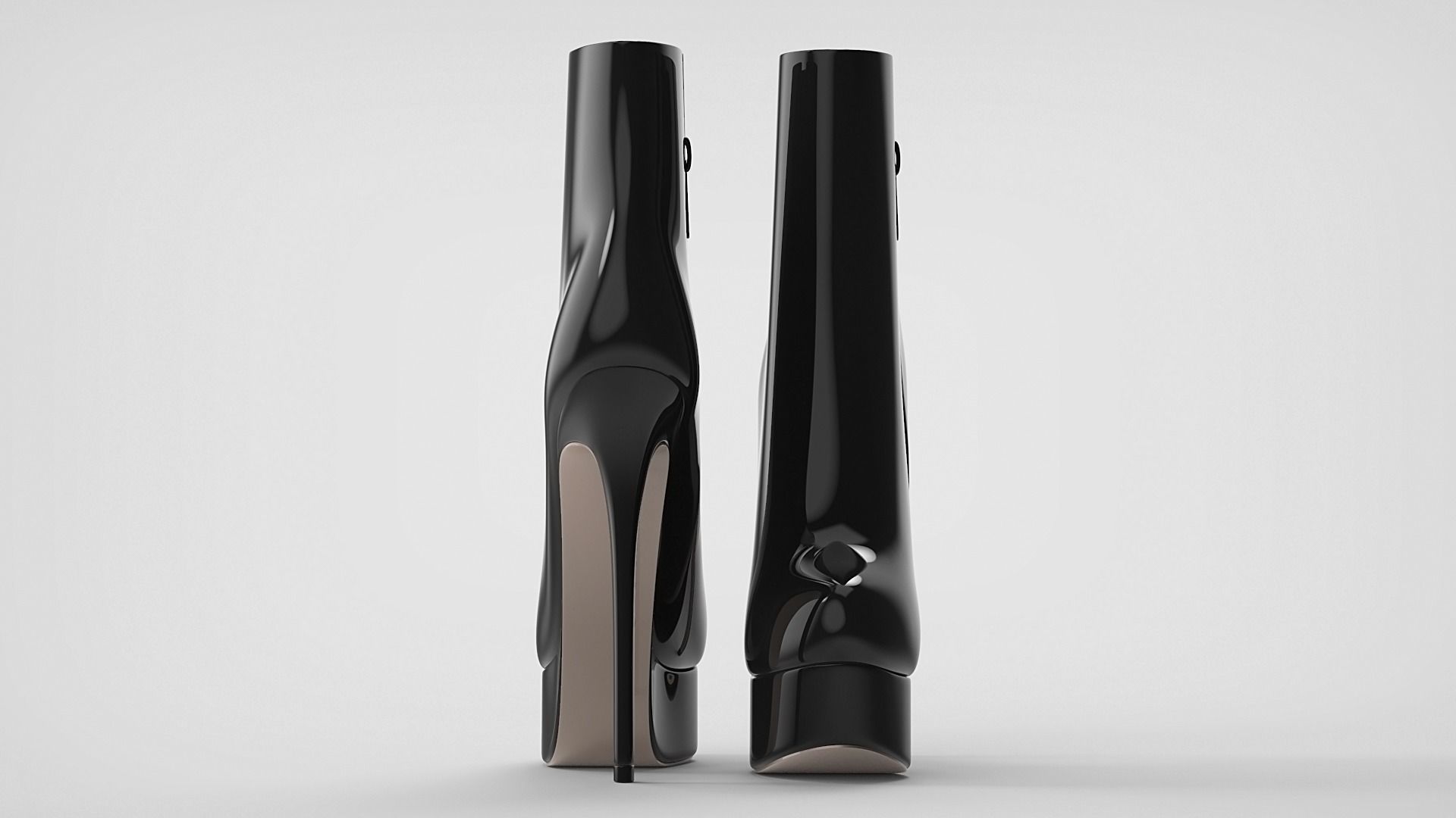 Super High Platform Stiletto Heels Boots 3D model | CGTrader