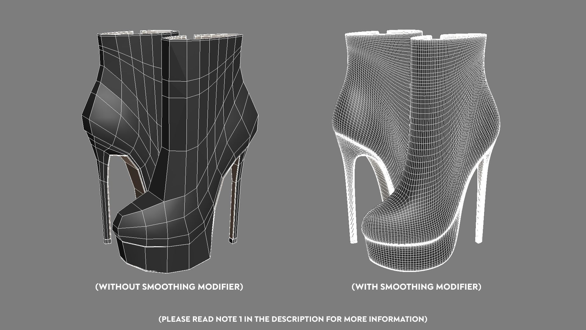 Super High Platform Stiletto Heels Boots 3D model | CGTrader