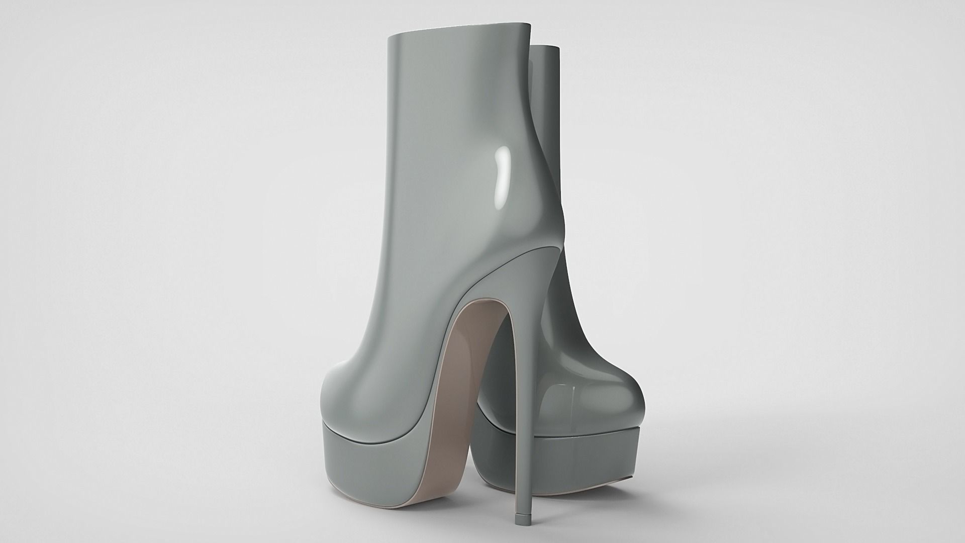 Super High Platform Stiletto Heels Boots 3D model | CGTrader