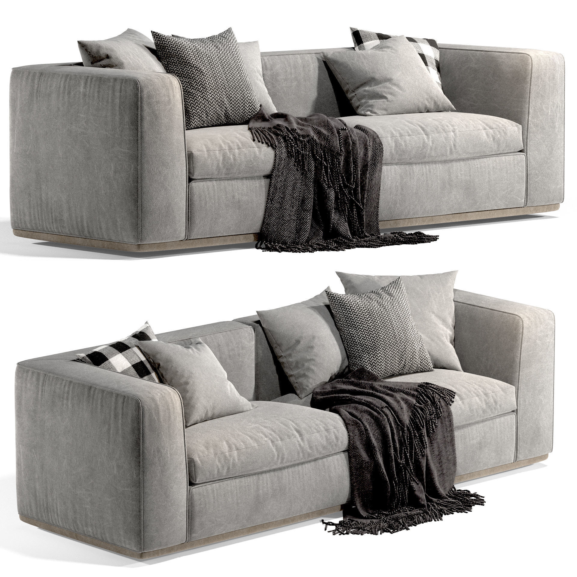 3D model sofa Minotti Powell VR / AR / low-poly | CGTrader