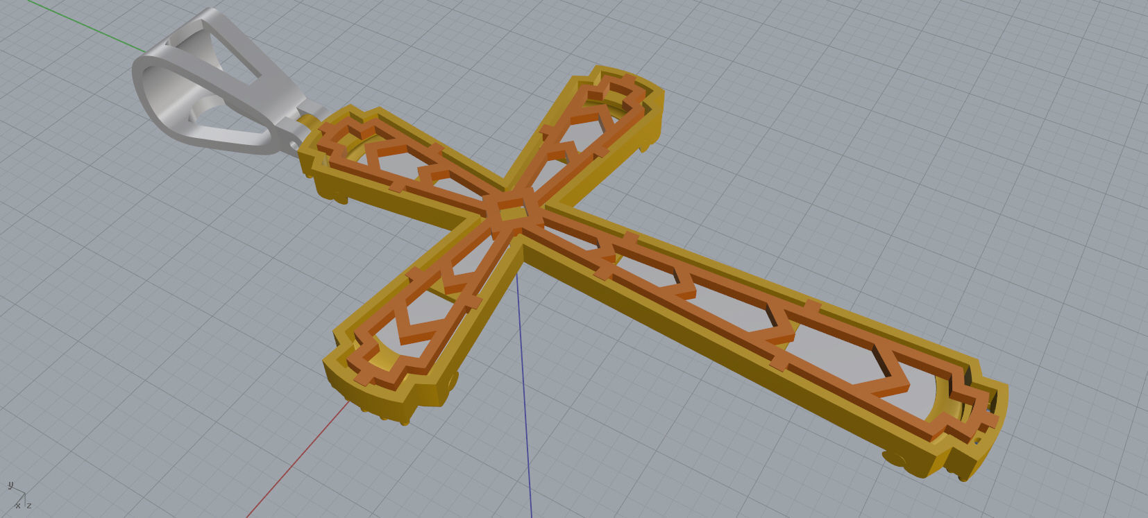 Diamond cross with enamel 3d print model A43 free 3D model 3D printable ...