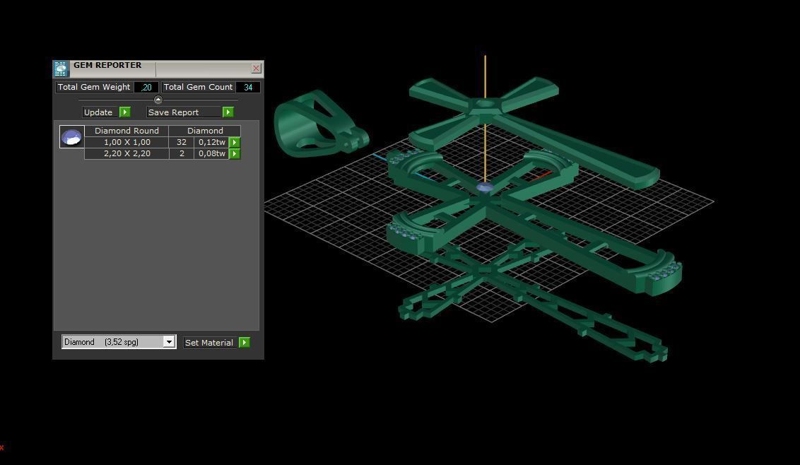Diamond cross with enamel 3d print model A43 free 3D model 3D printable ...
