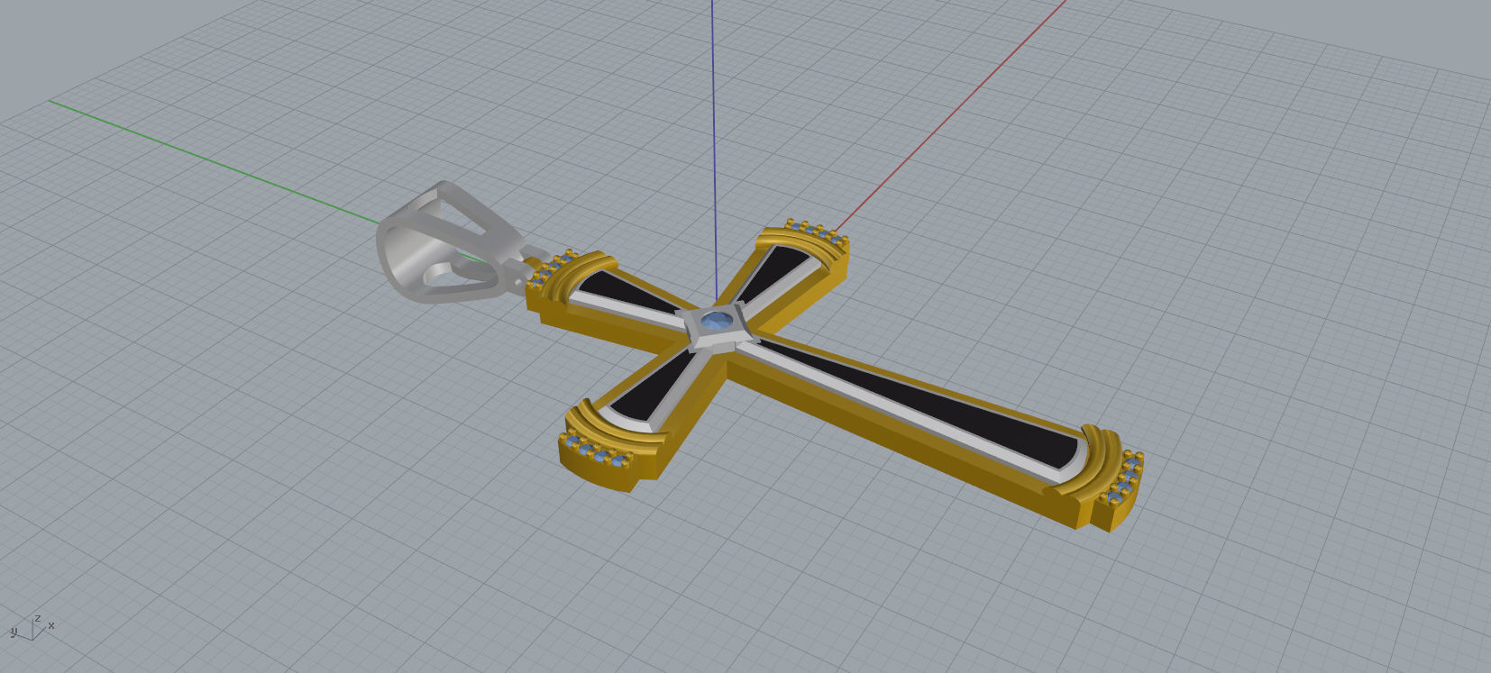 Diamond cross with enamel 3d print model A43 free 3D model 3D printable ...