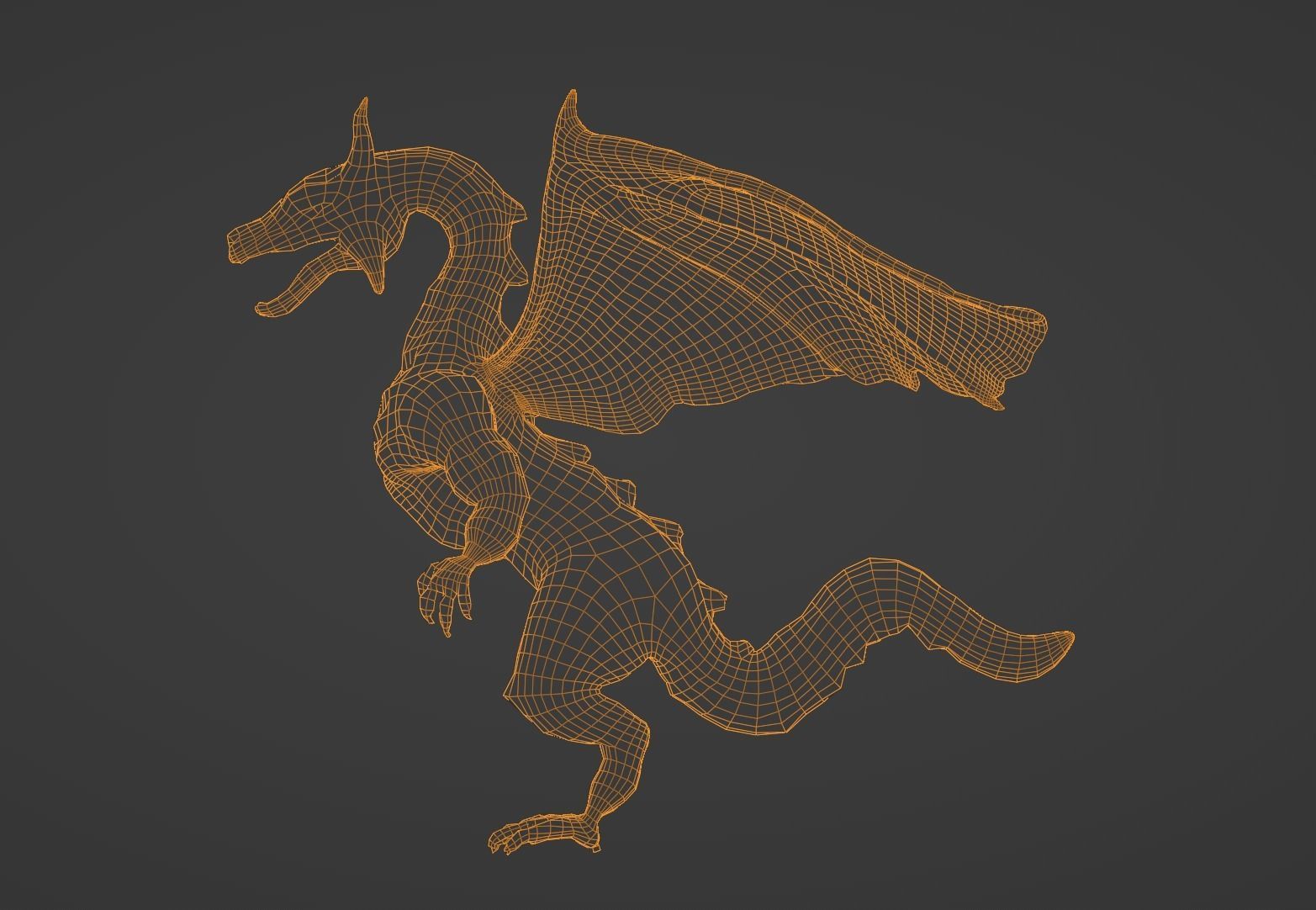 3D model Blue Dragon Low Poly Game Ready VR / AR / low-poly | CGTrader
