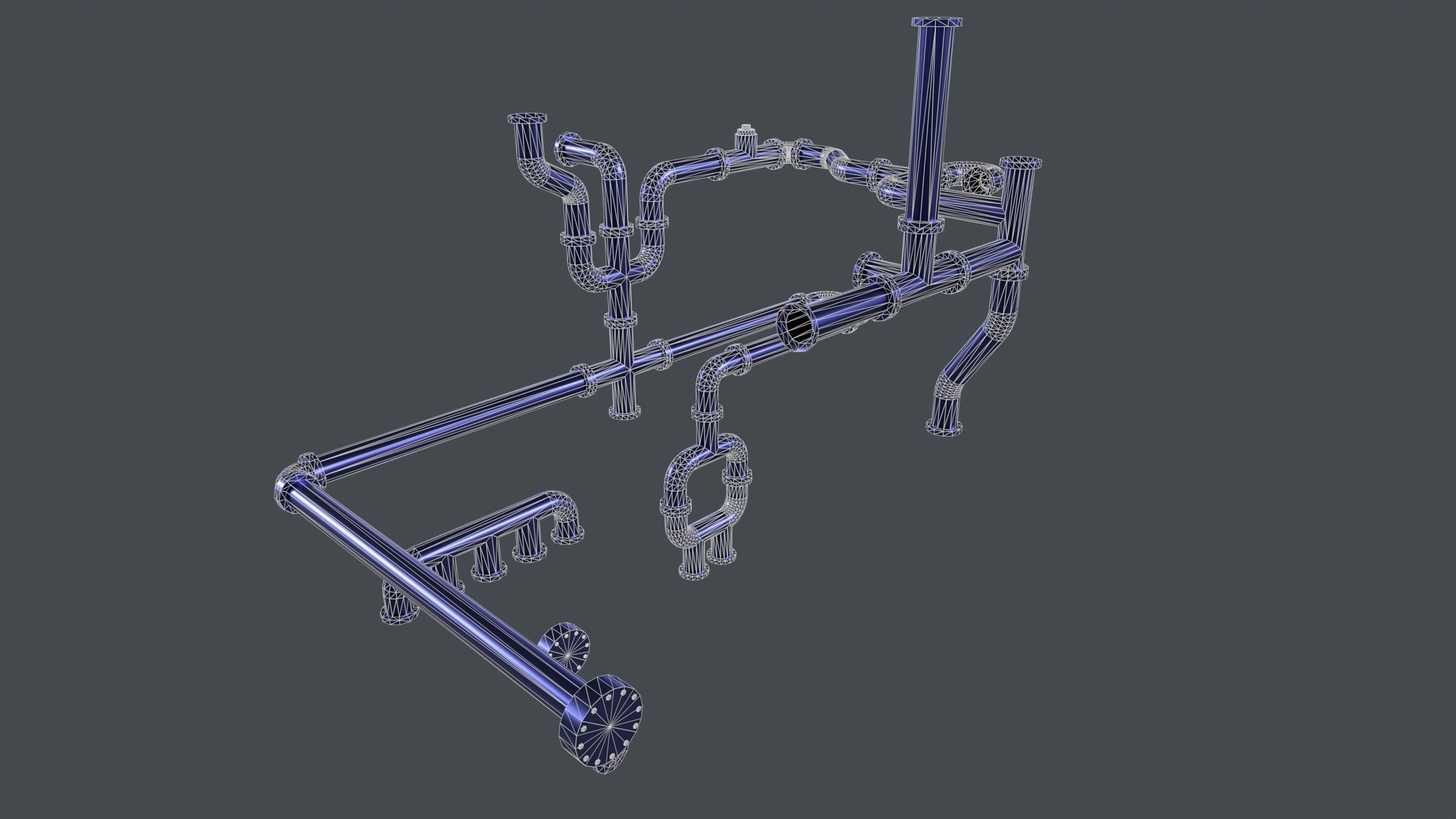 3D model industrial pipe set VR / AR / low-poly | CGTrader
