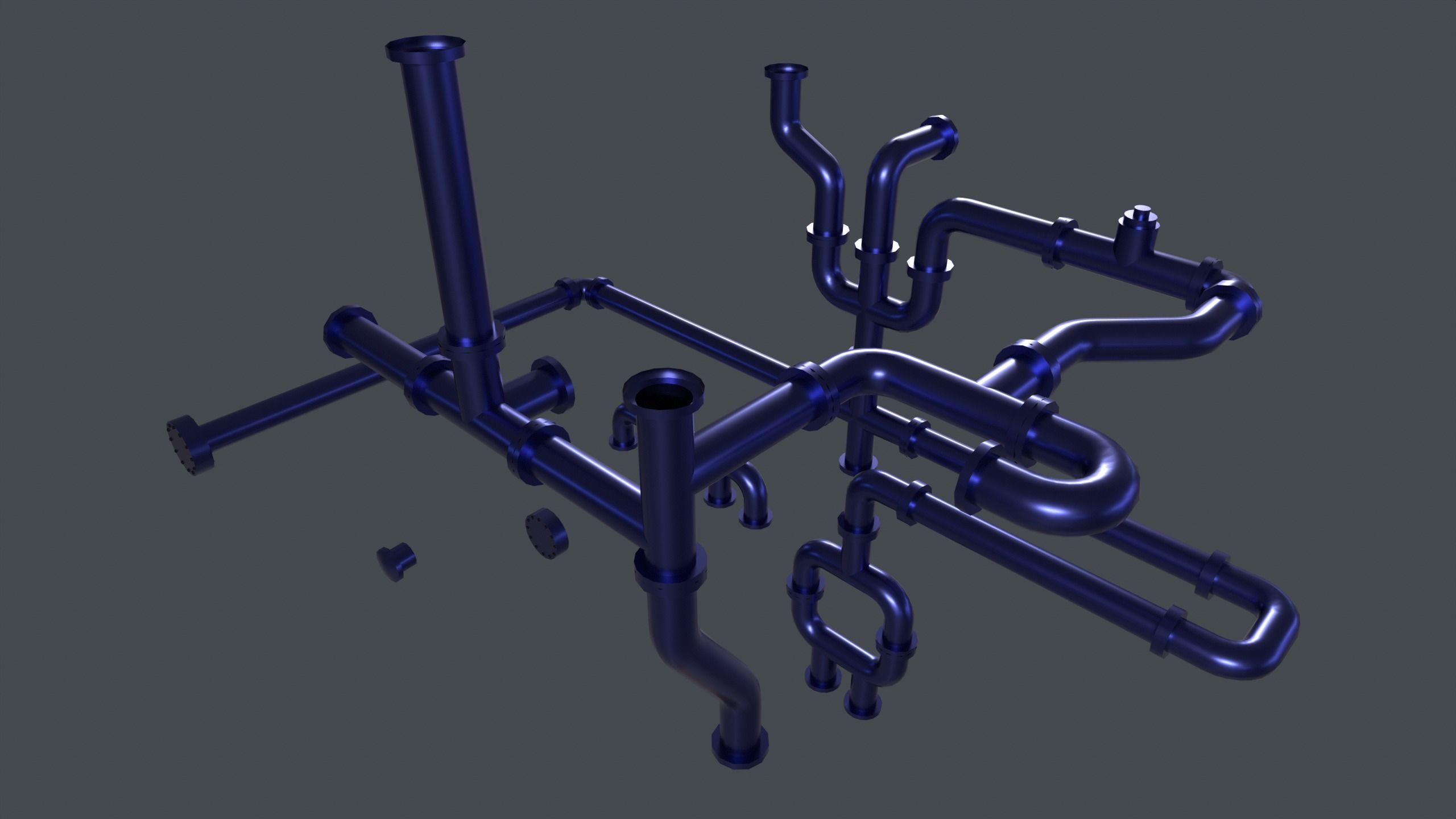 3D model industrial pipe set VR / AR / low-poly | CGTrader